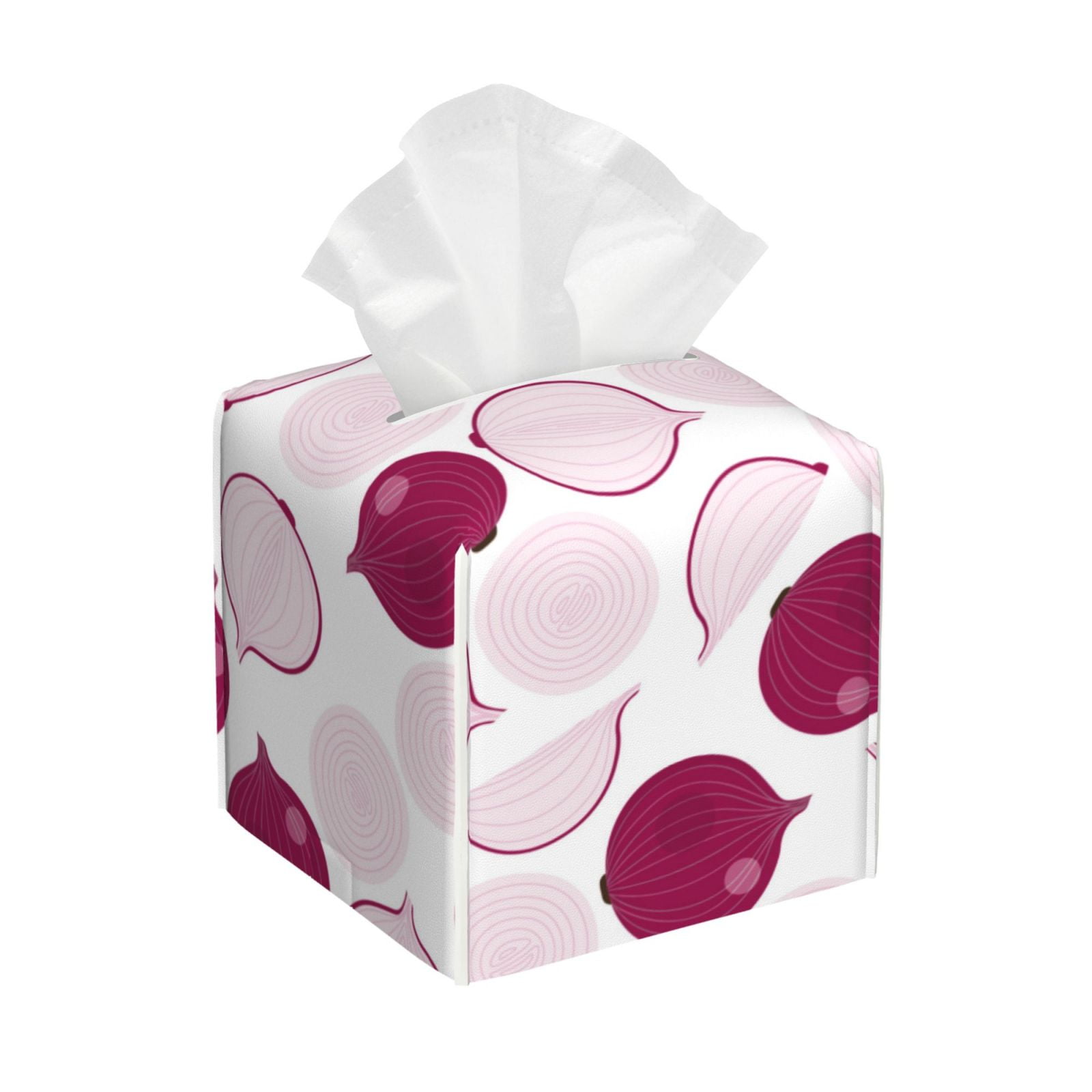 Leather Tissue Box Cover Square - Onion purple Waterproof Tissue Box ...