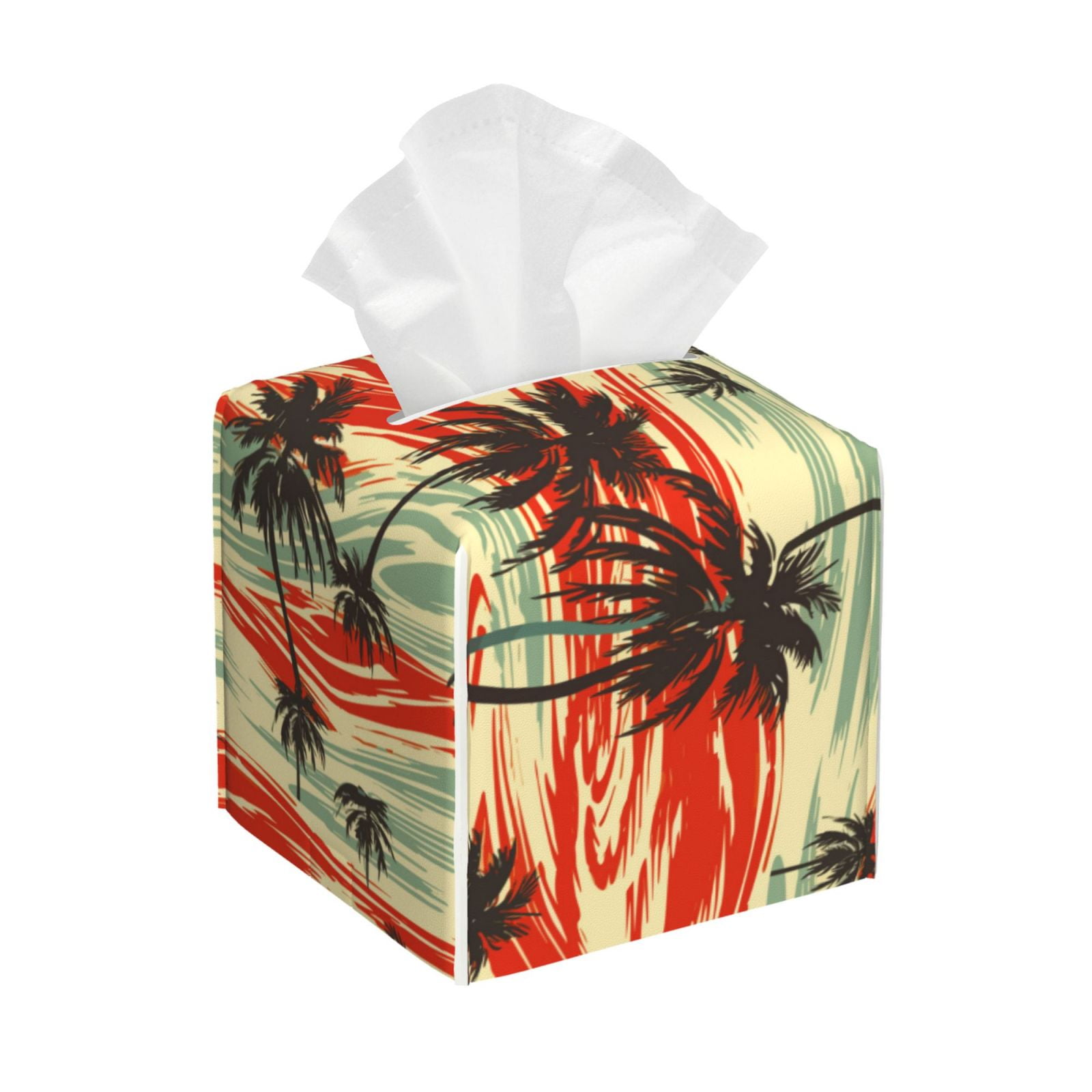 Leather Tissue Box Cover Square - River Coconut Tree Lightweight ...