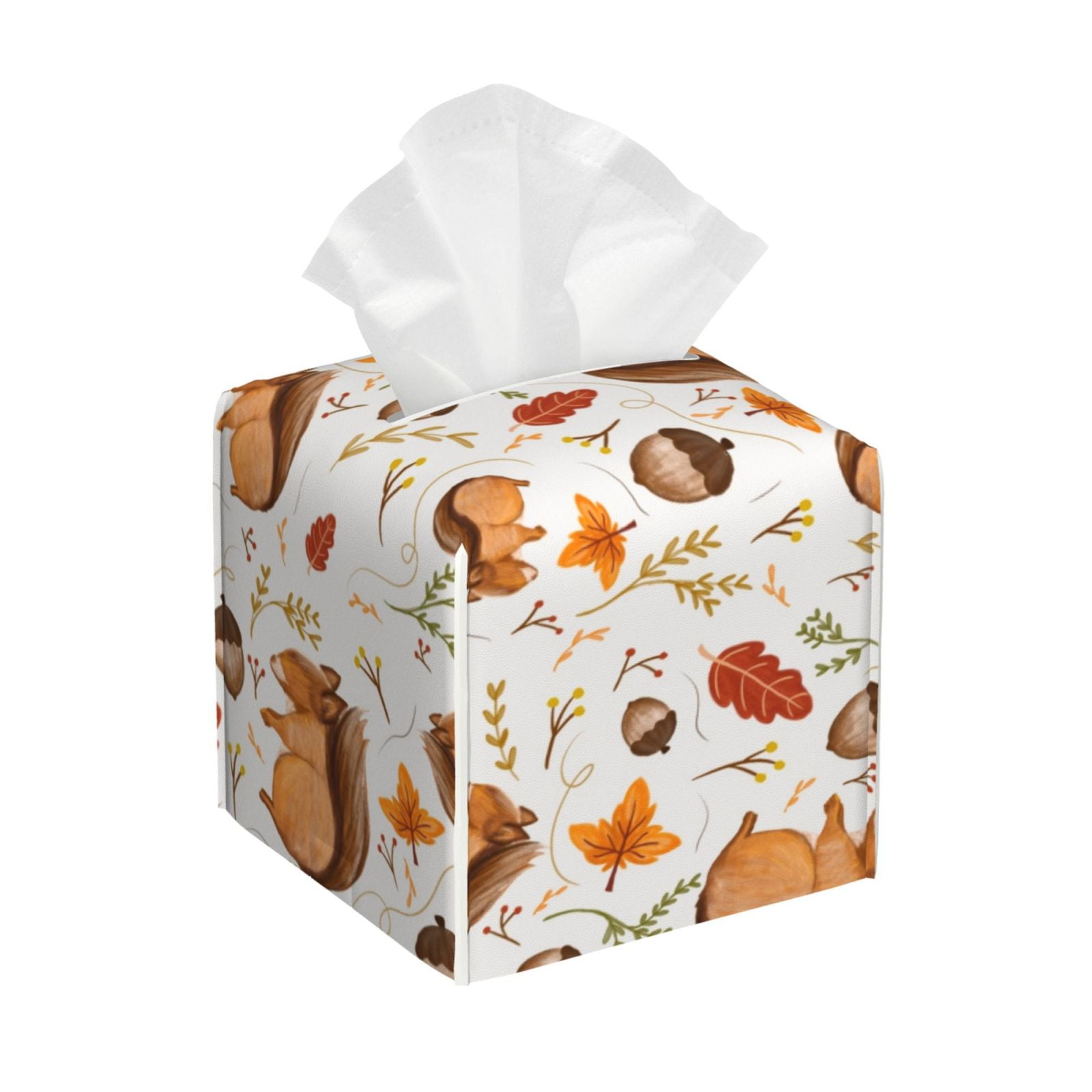 Leather Tissue Box Cover Square - Squirrel Waterproof Tissue Box Holder ...