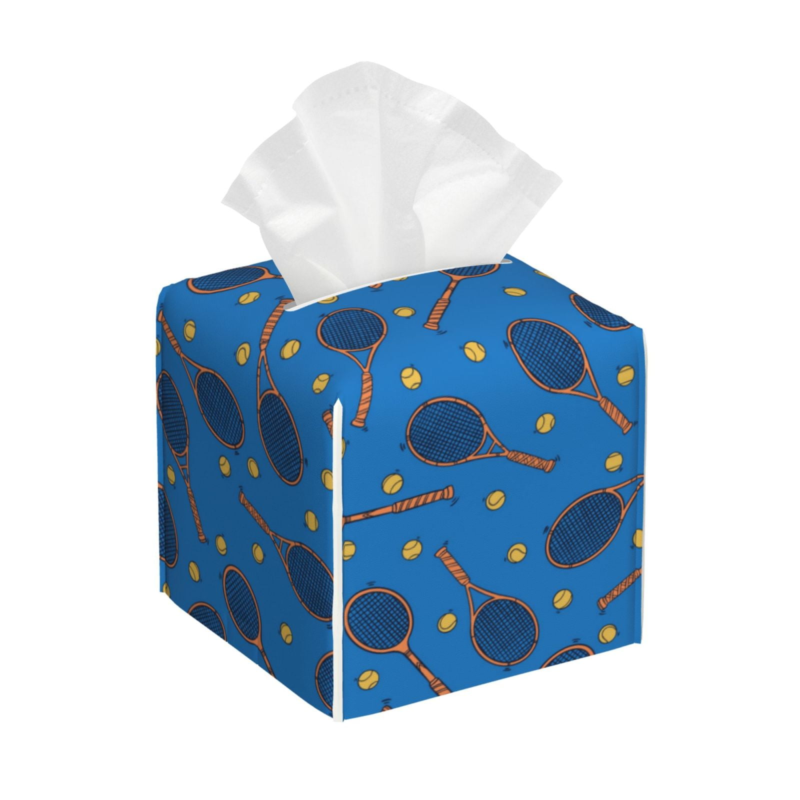 Leather Tissue Box Cover Square - Tennis Rackets 1 Waterproof Tissue ...