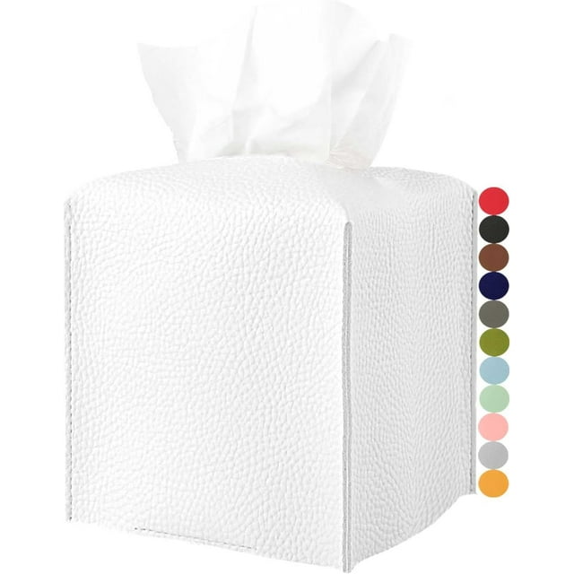 Leather Tissue Box Cover Square - Tissue Holder Aesthetic PU Leather ... Leather Tissue Box Cover Square - Tissue Holder Aesthetic PU Leather ...
