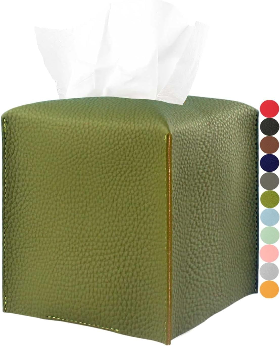 Leather Tissue Box Cover Square - Tissue Holder Aesthetic PU Leather ...