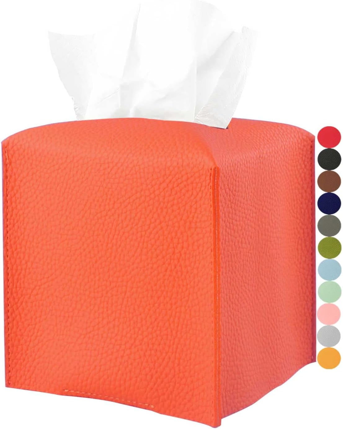 Leather Tissue Box Cover Square - Tissue Holder Aesthetic PU Leather ...