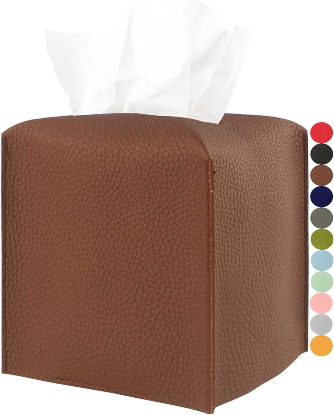 Leather Tissue Box Cover Square - Tissue Holder Aesthetic PU Leather ...