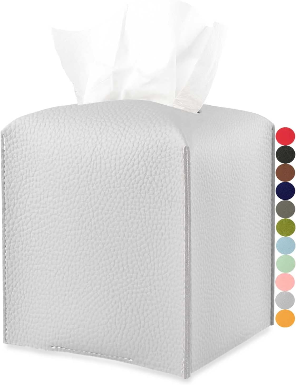 Leather Tissue Box Cover Square - Tissue Holder Aesthetic PU Leather ...