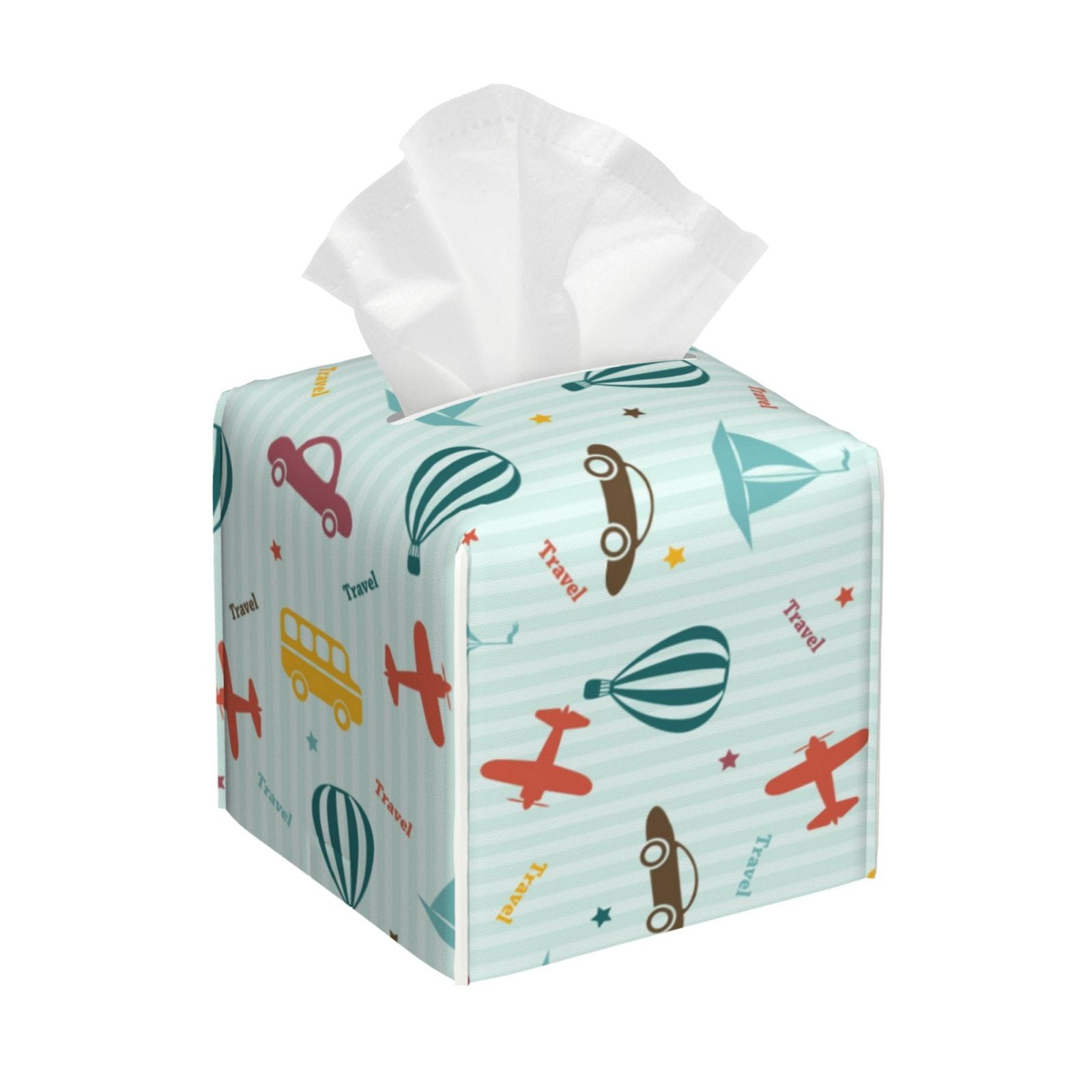 Leather Tissue Box Cover Square - Transport Travel Waterproof Tissue ...