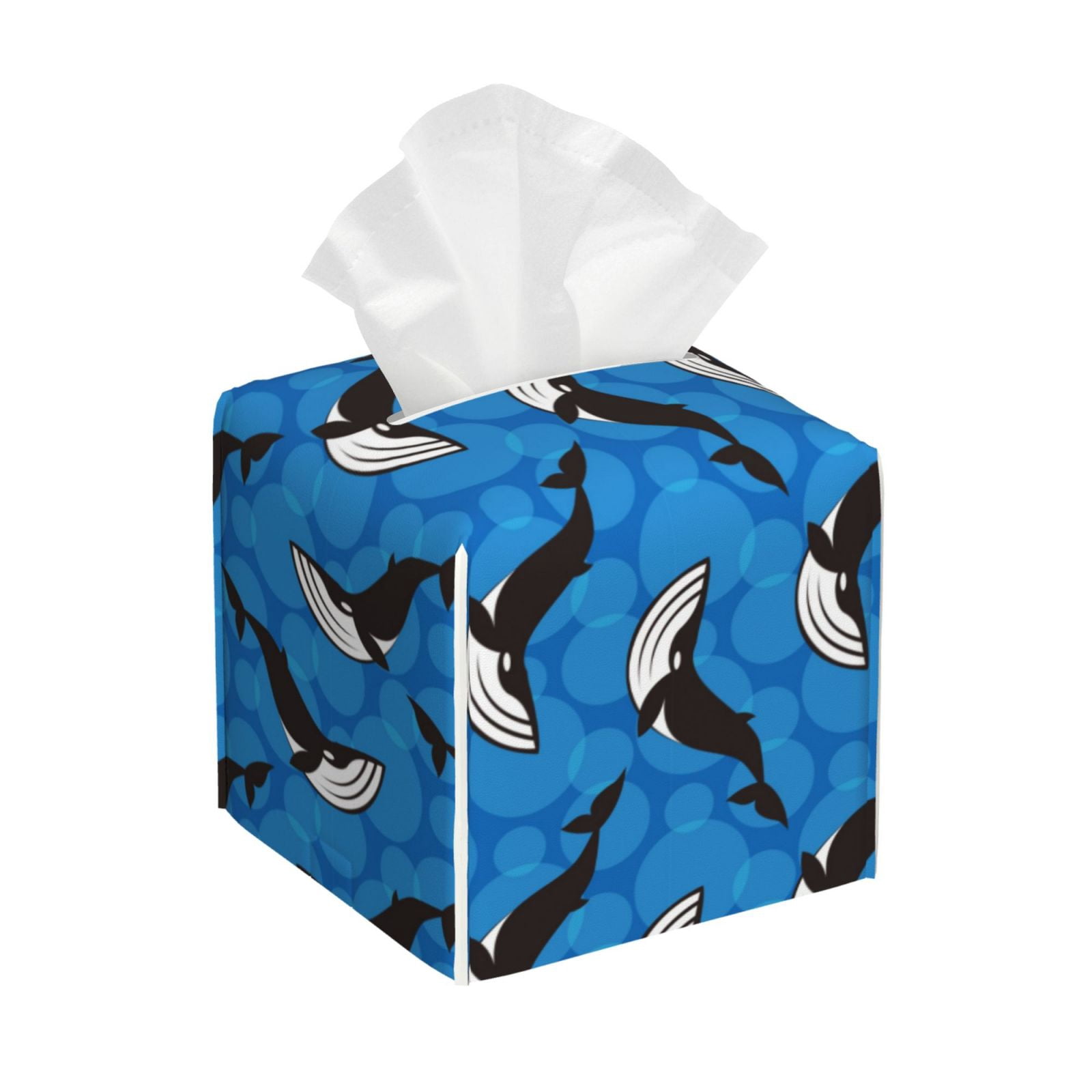 Leather Tissue Box Cover Square - Whale And Sea Waterproof Tissue Box ...