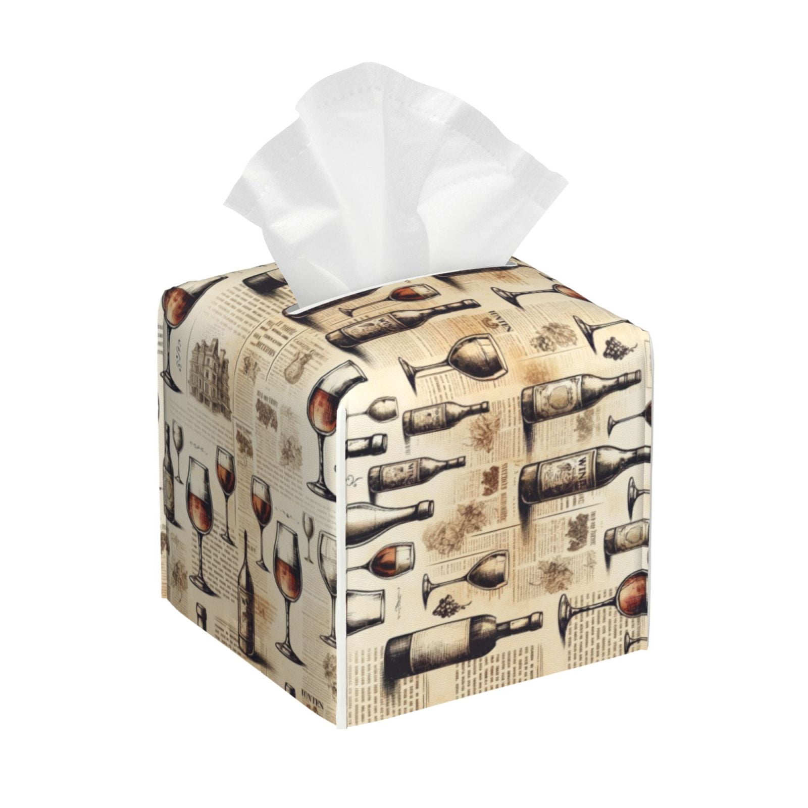 Leather Tissue Box Cover Square - Wine 1 Waterproof Tissue Box Holder ...