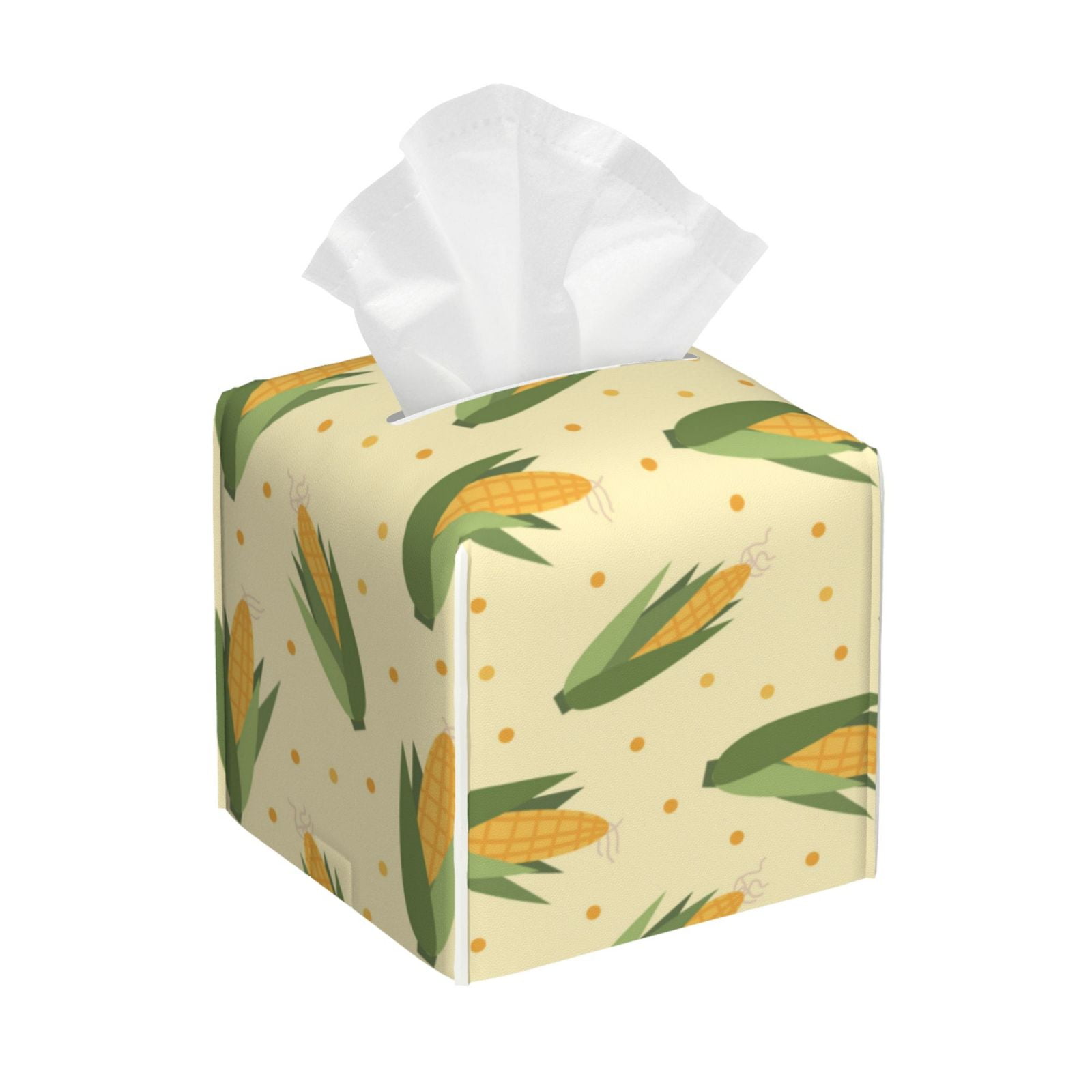 Leather Tissue Box Cover Square - Yellow corn Lightweight Waterproof ...