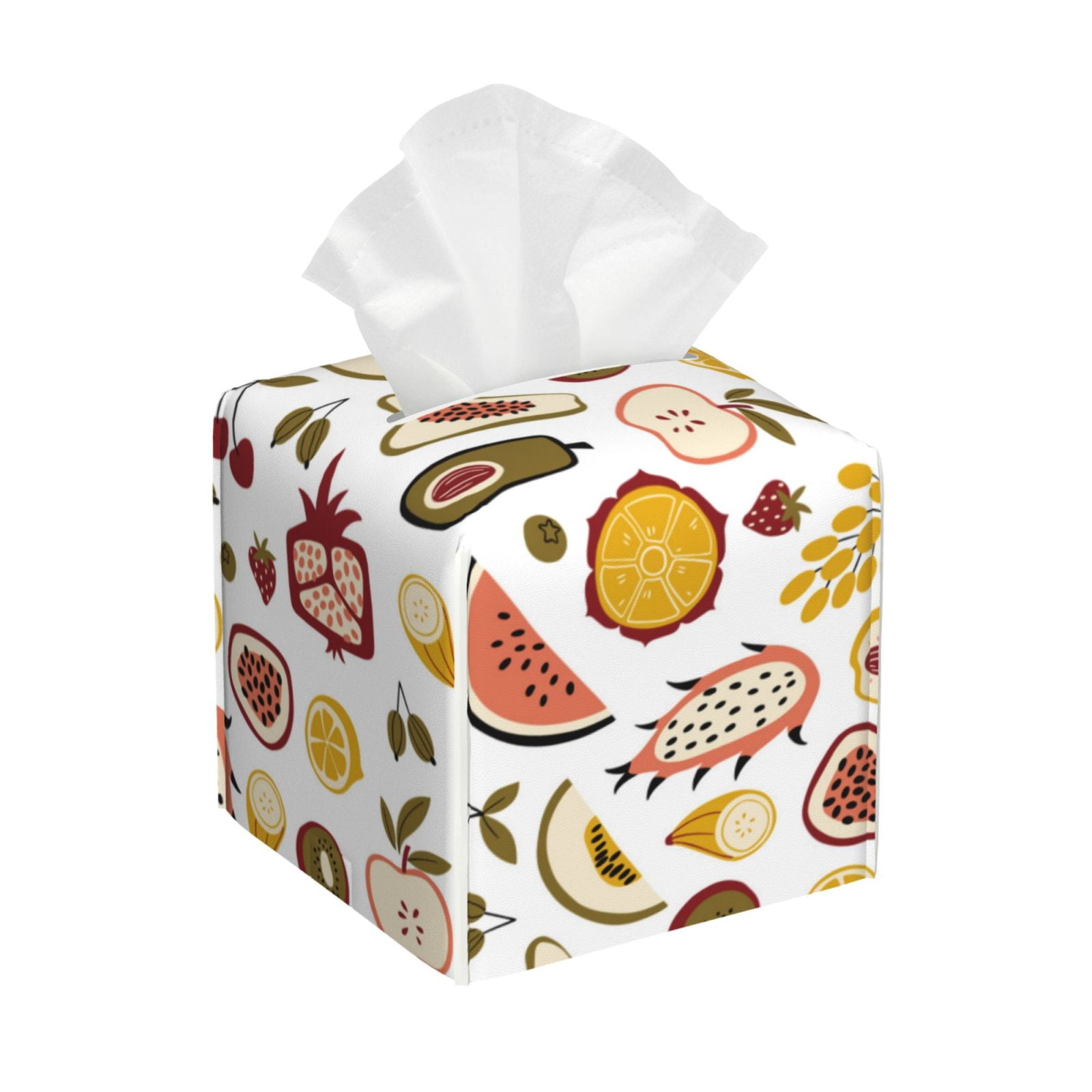 Leather Tissue Box Cover Square - cartoon watermelon Waterproof Tissue ...