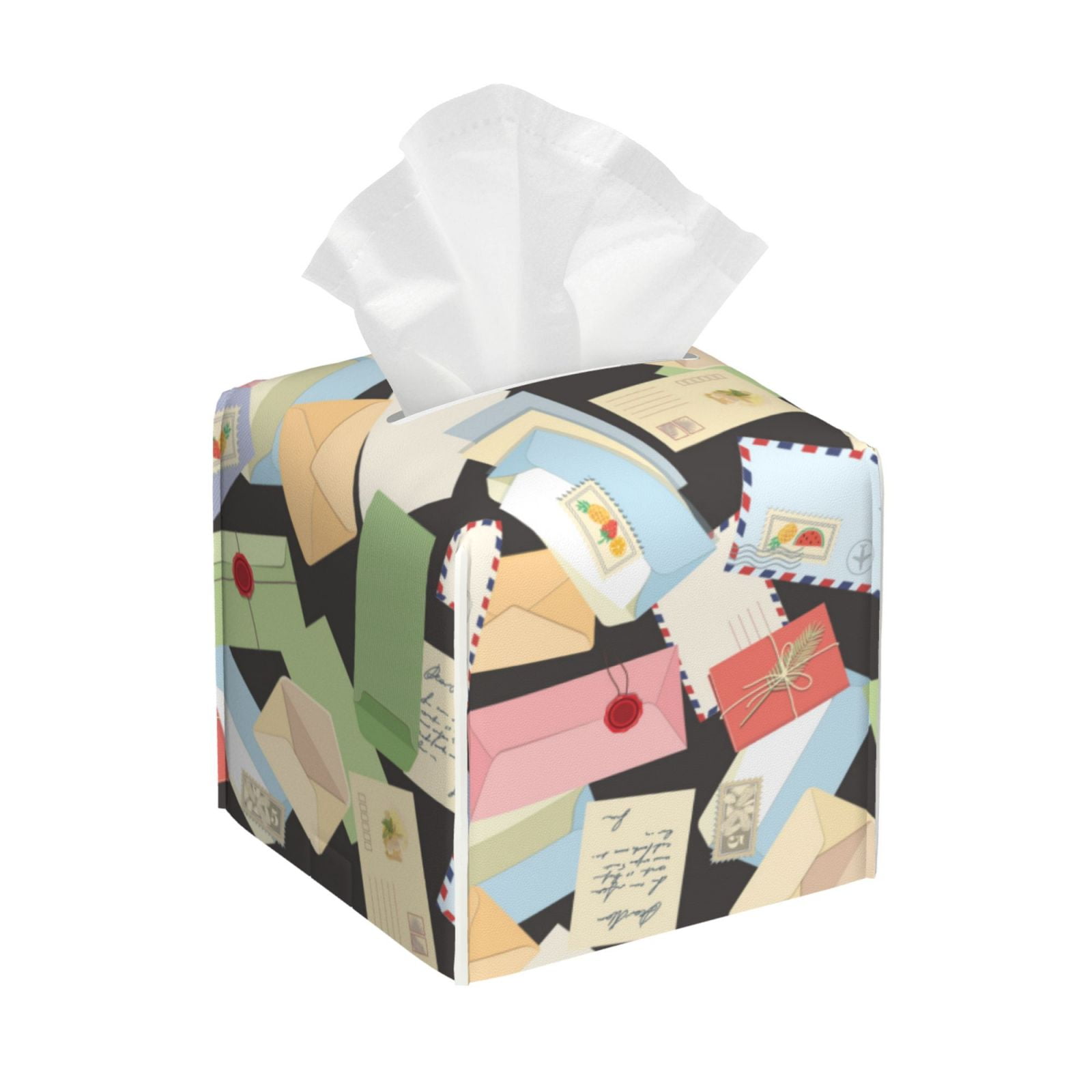 Leather Tissue Box Cover Square - color envelope Pattern Lightweight ...