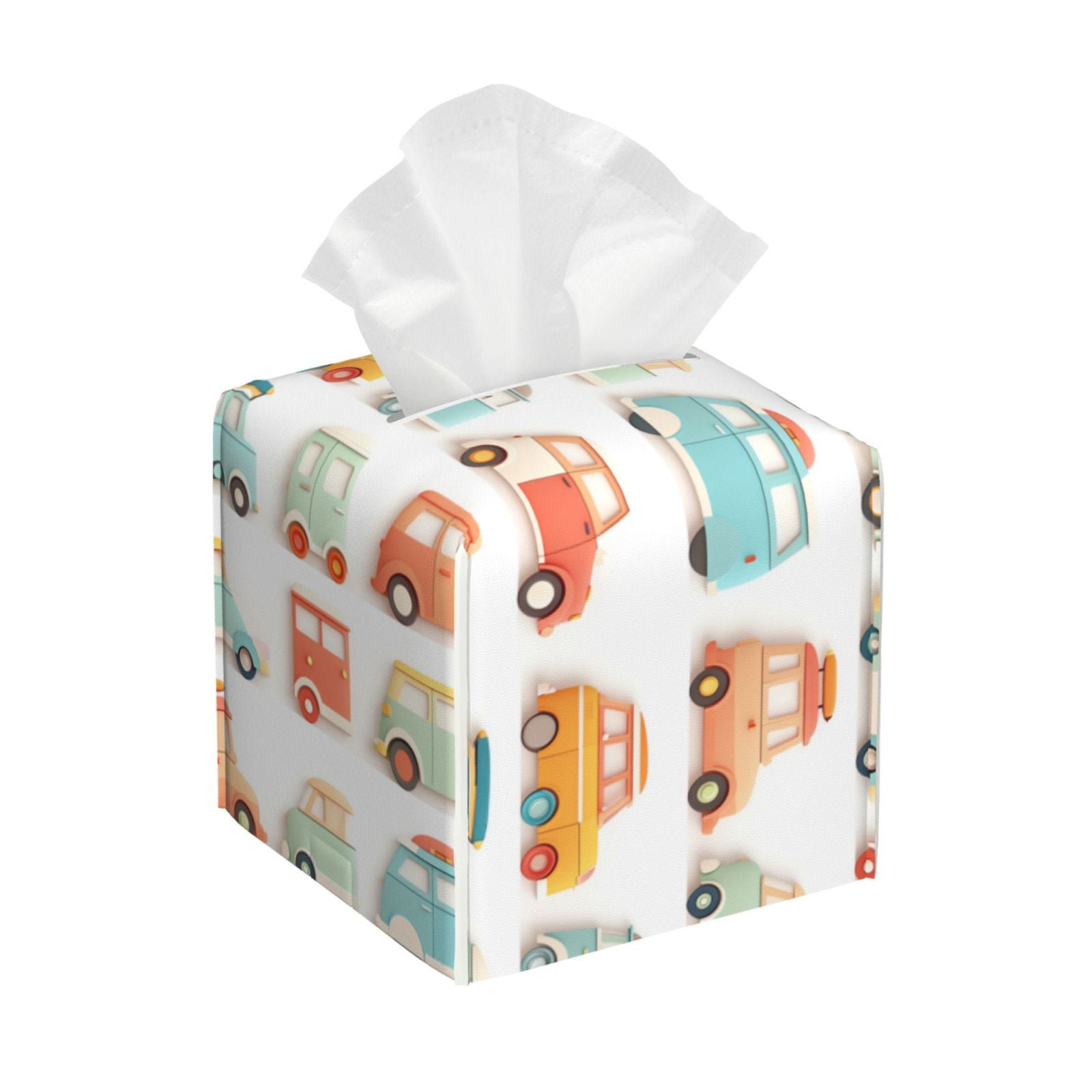 Leather Tissue Box Cover Square - cute cartoon SUV RV Waterproof Tissue ...