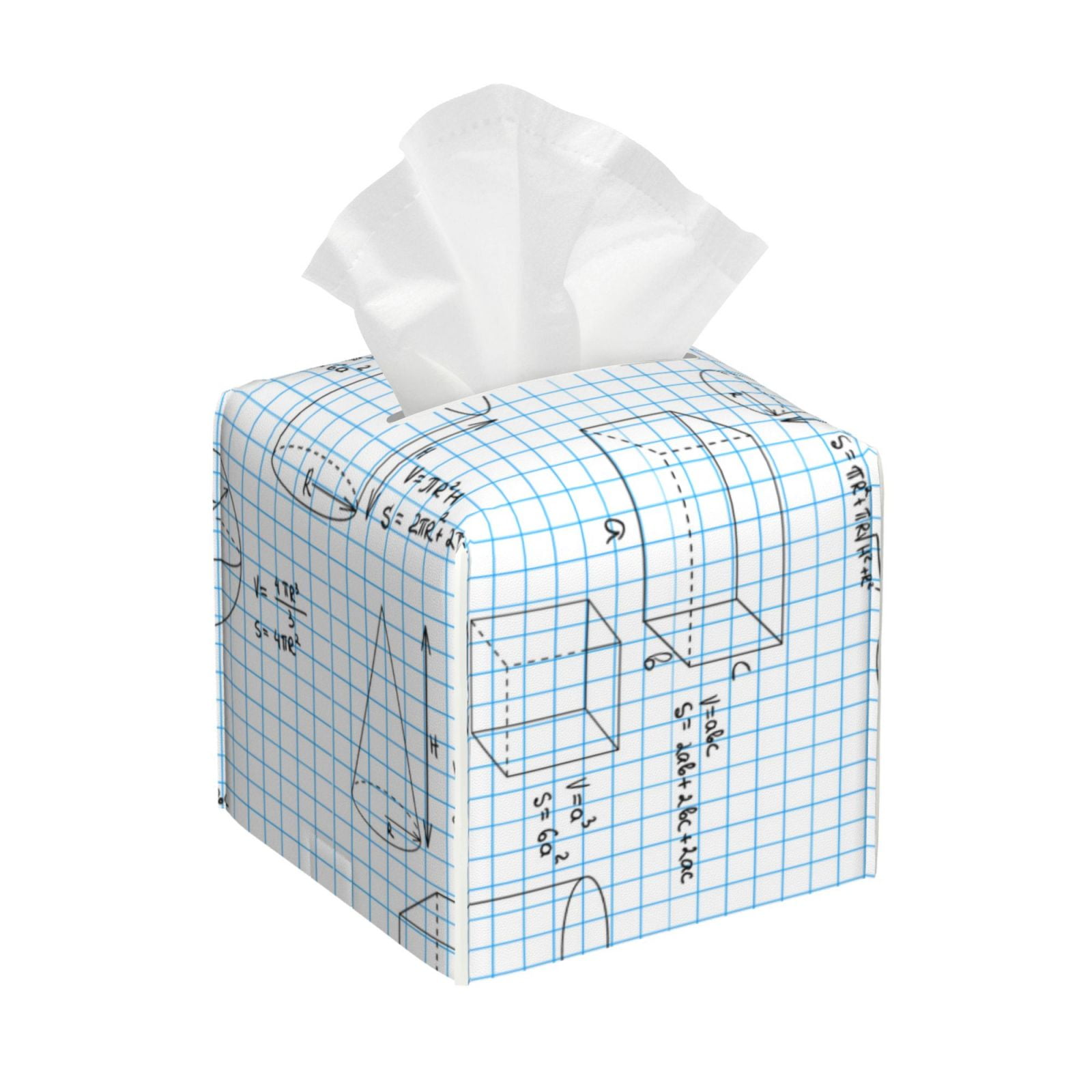 Leather Tissue Box Cover Square - geometry Math Print Waterproof Tissue ...