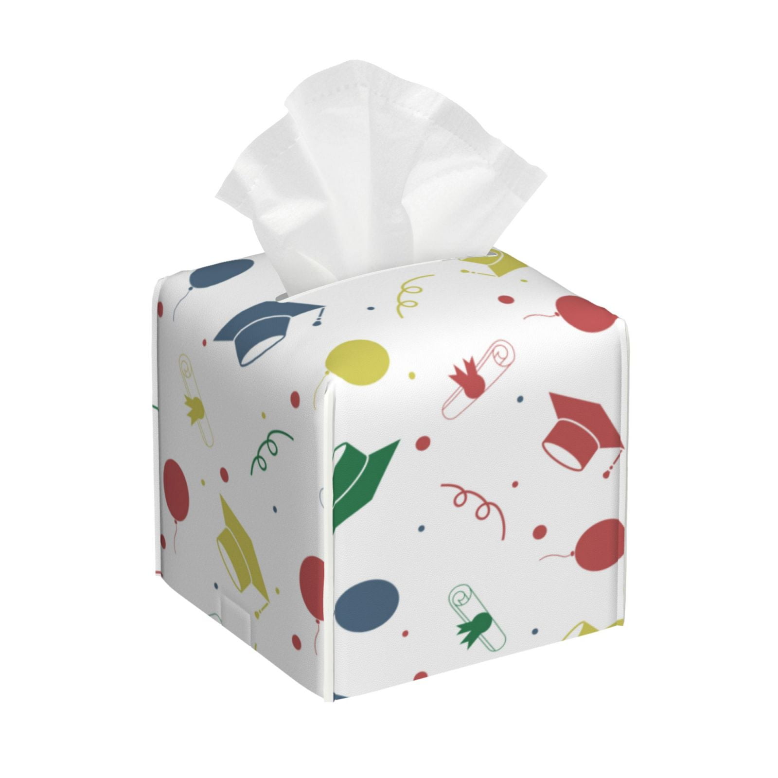 Leather Tissue Box Cover Square - graduation hat Lightweight Waterproof ...