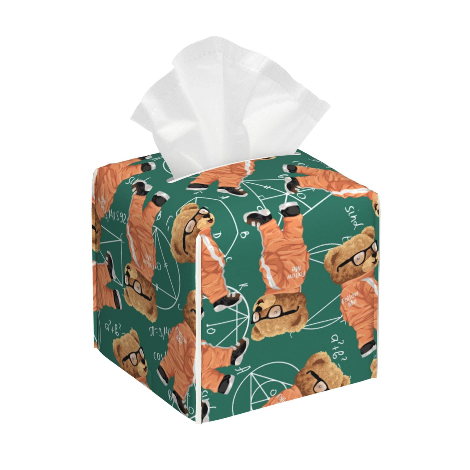Leather Tissue Box Cover Square - math formula Bear Lightweight ...