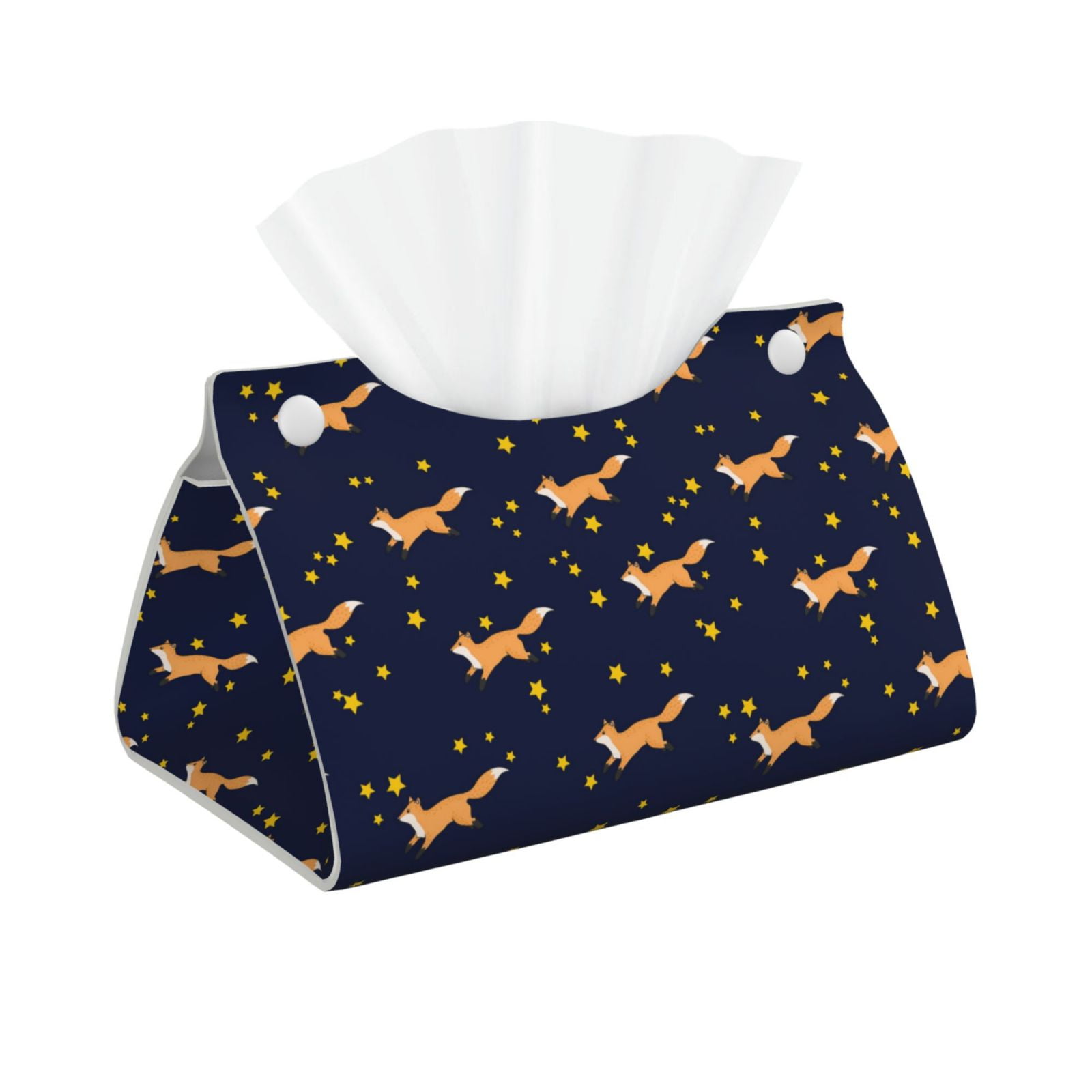 Leather Tissue Box Cover - Star Fox Print Long PVC Tissue Box Holder ...