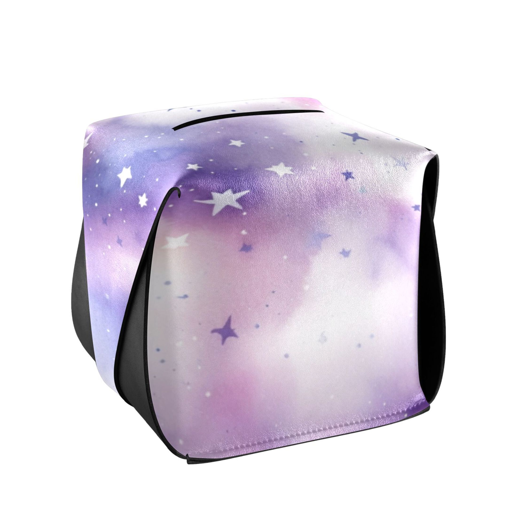 Leather Tissue Box Cover Starry Sky with Stars Facial Cube Holder Case ...