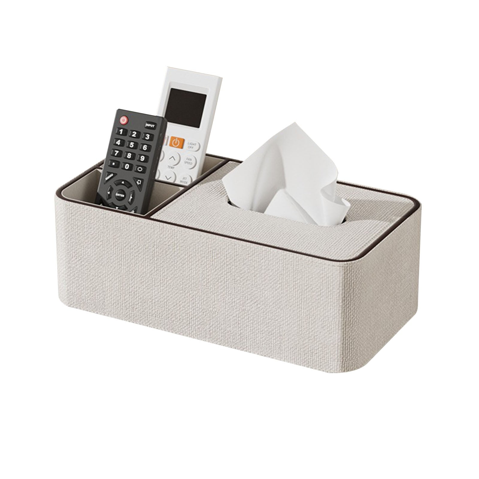 Leather Tissue Box Cover with Storage Compartment,Multifunctional ...