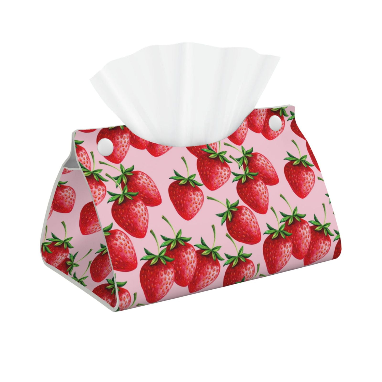 Leather Tissue Box Cover - Strawberry funny Long PVC Tissue Box Holder ...