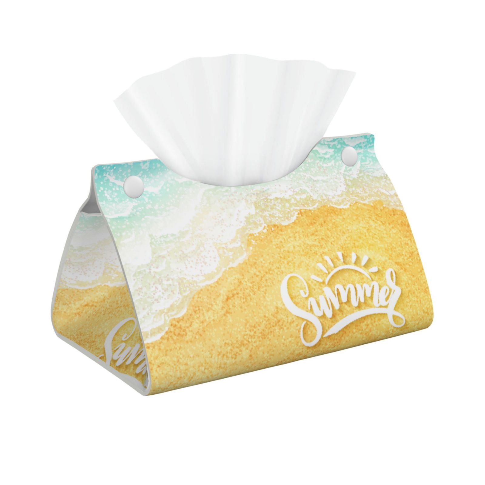 Leather Tissue Box Cover - Summer Beach Long PVC Tissue Box Holder for ...