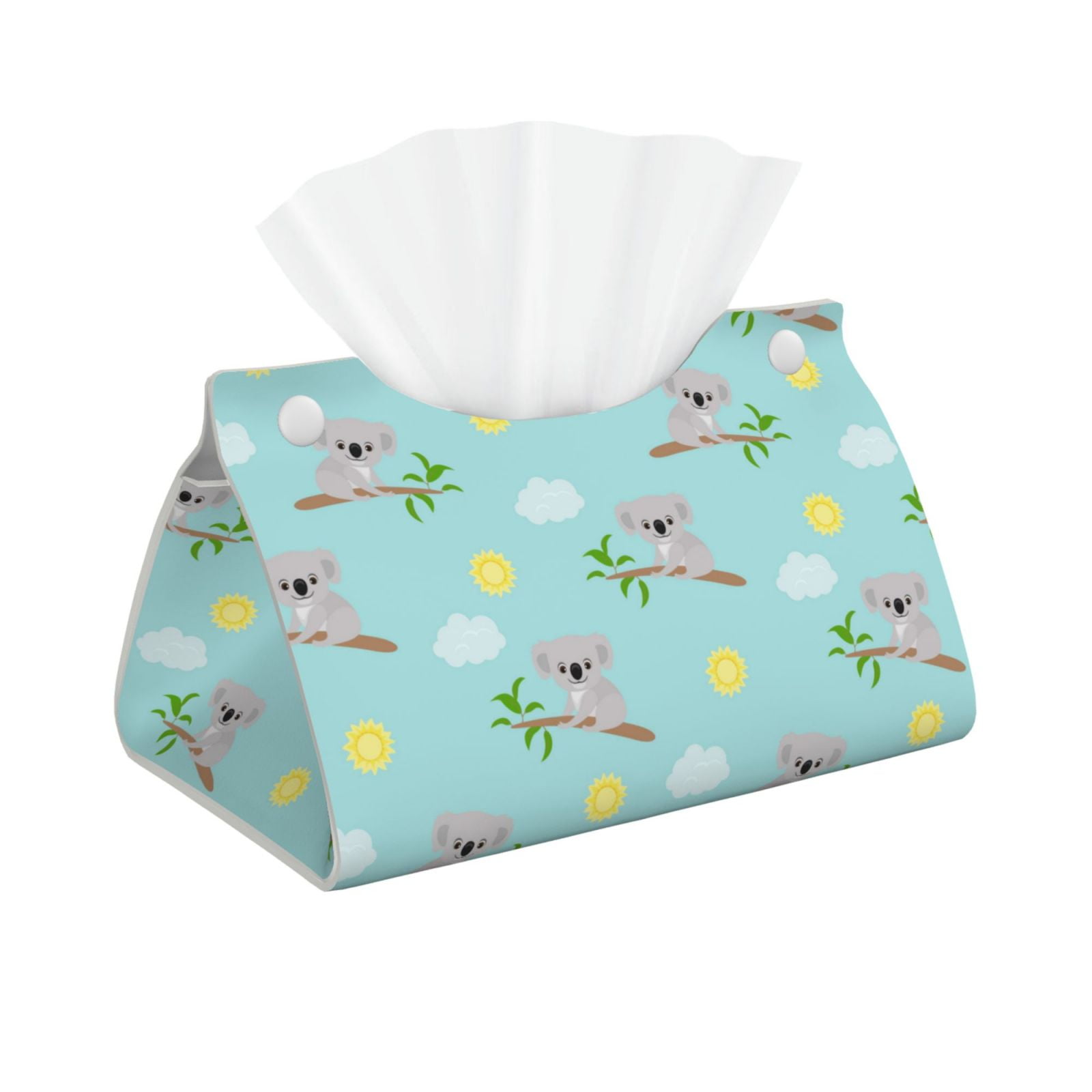 Leather Tissue Box Cover - Sun Clouds Koala Long PVC Tissue Box Holder ...
