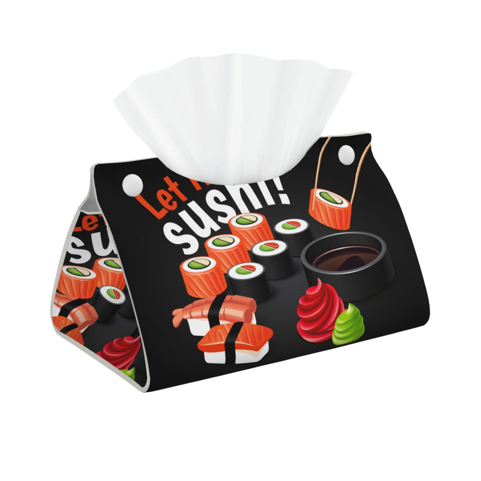 Leather Tissue Box Cover - Sushi (2) Long PVC Tissue Box Holder for ...