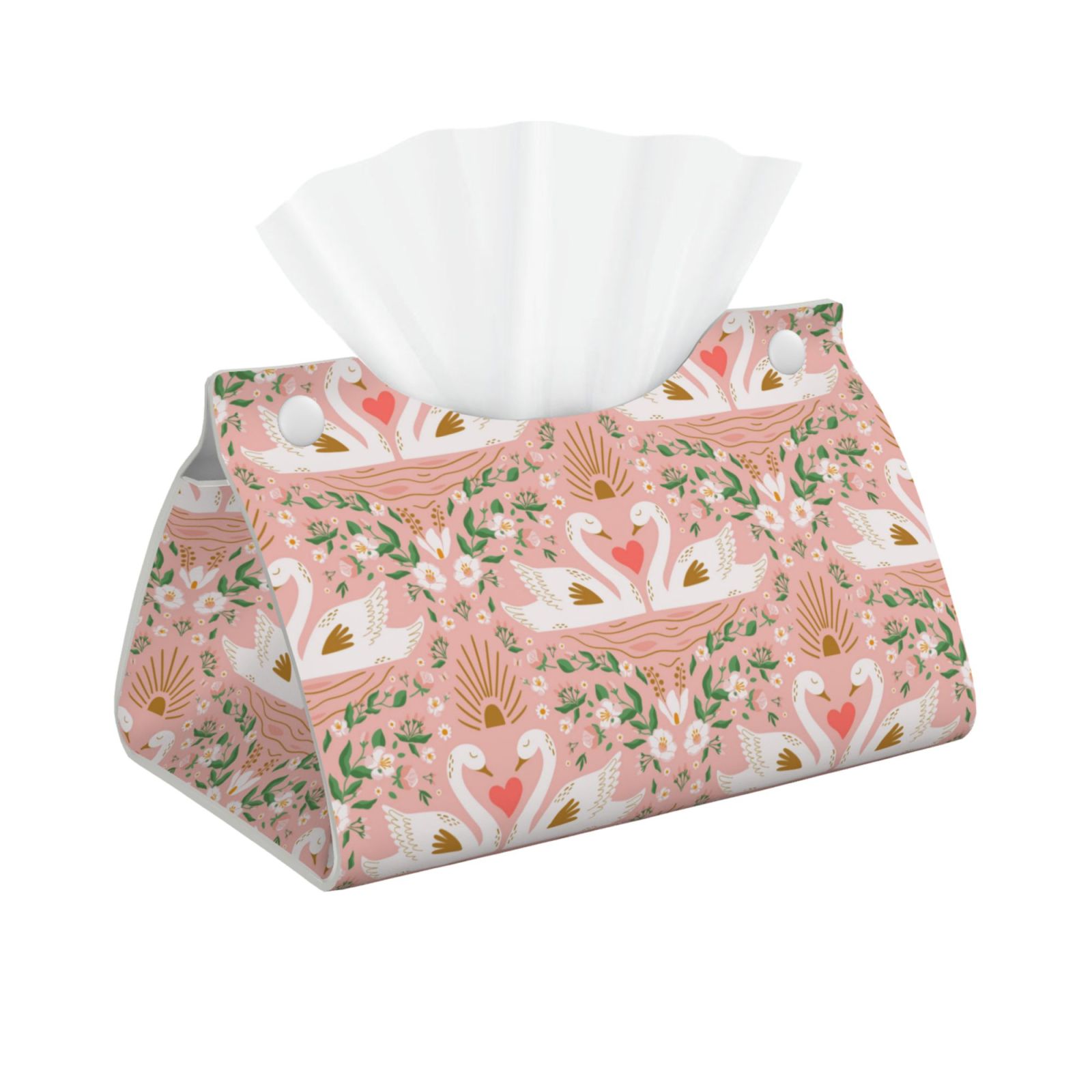 Leather Tissue Box Cover - Swan Couple Long PVC Tissue Box Holder for ...