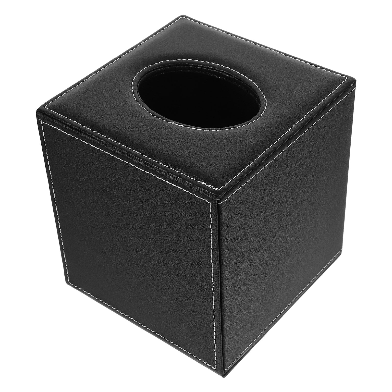 GOOHOCHY Black Leather Tissue Box Cover for Storage and Stylish Design ...