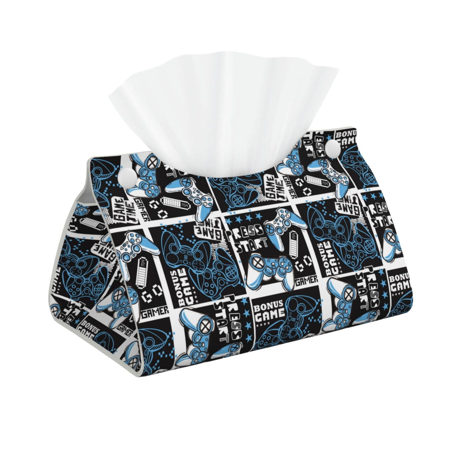 Leather Tissue Box Cover - Technological Lines Game Handle Long PVC ...