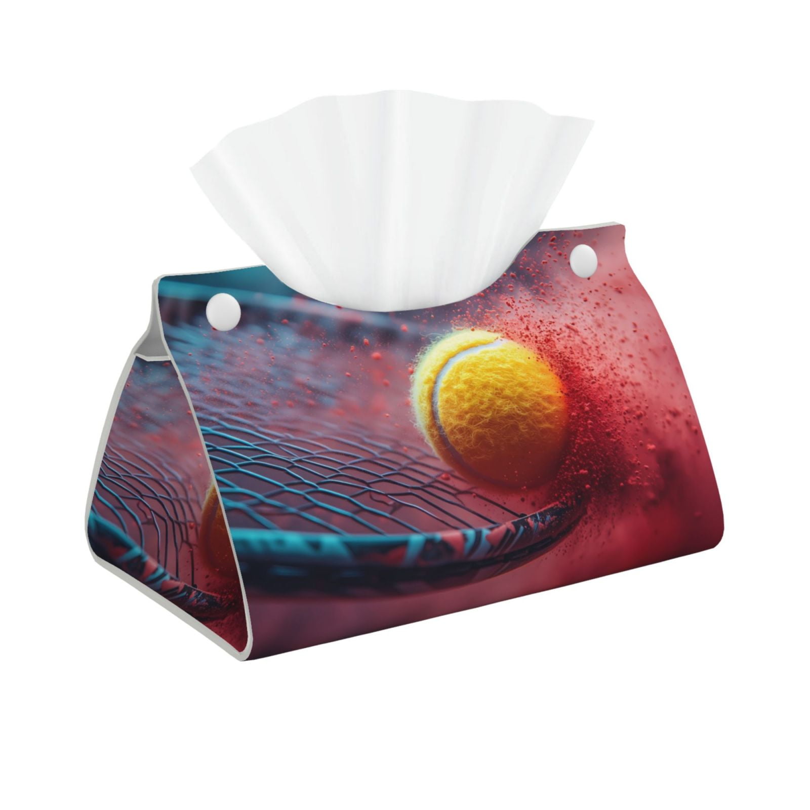 Leather Tissue Box Cover - Tennis Impact in Slow Motion Long PVC Tissue ...