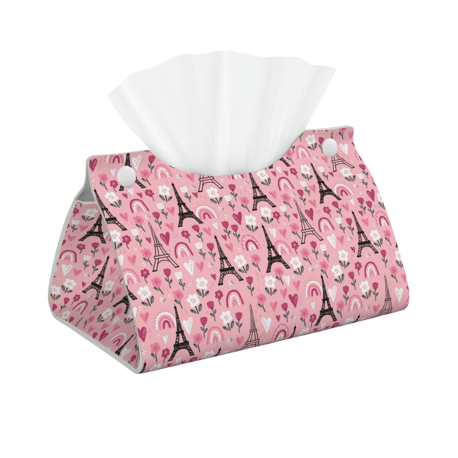 Leather Tissue Box Cover - Tower flower Long PVC Tissue Box Holder for ...