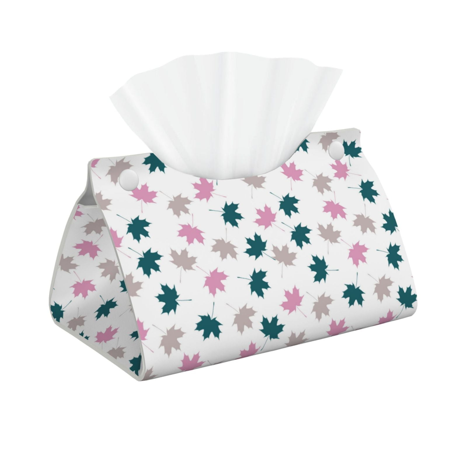 Leather Tissue Box Cover - Tropical palm leaf Long PVC Tissue Box ...