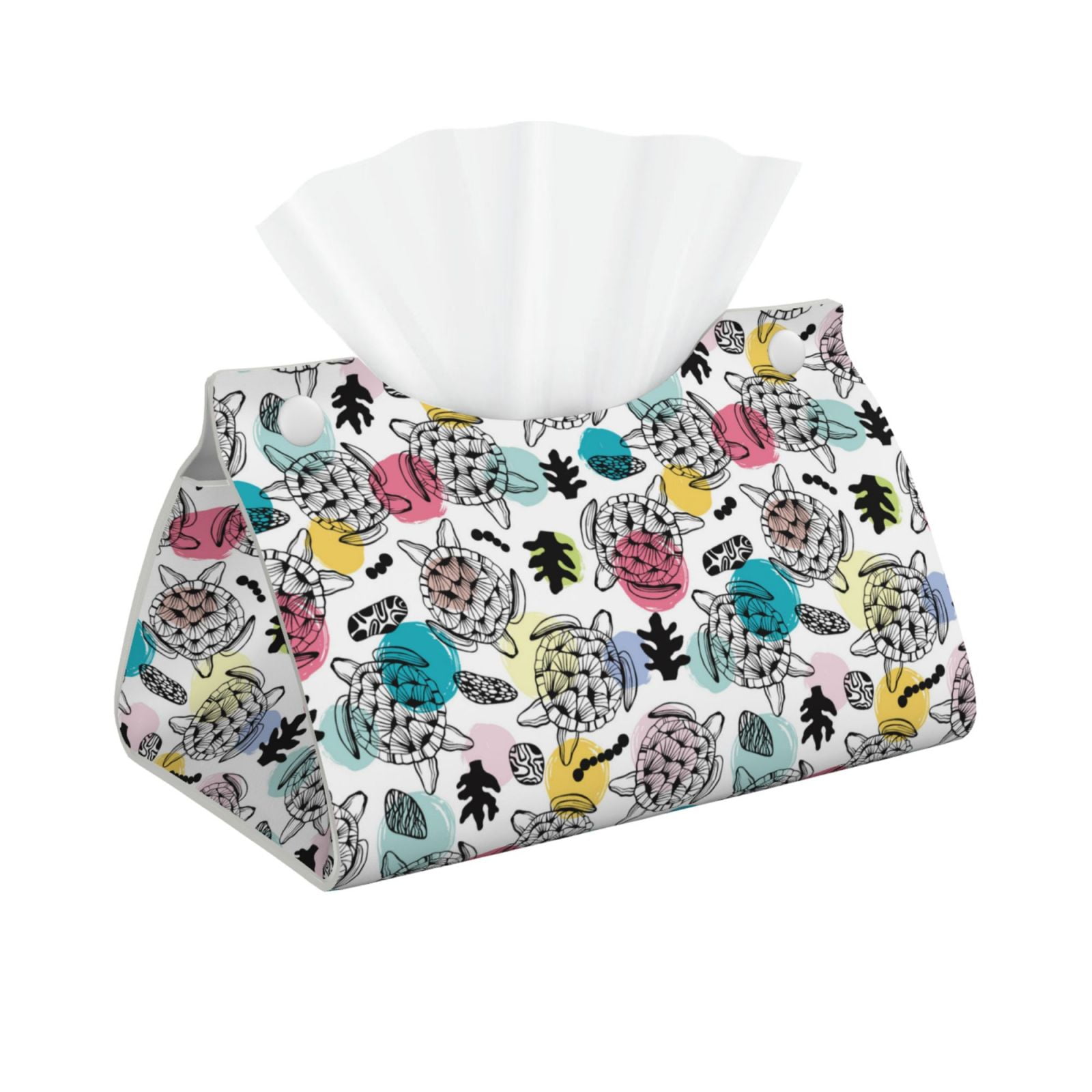 Leather Tissue Box Cover - Turtle print D Long PVC Tissue Box Holder ...