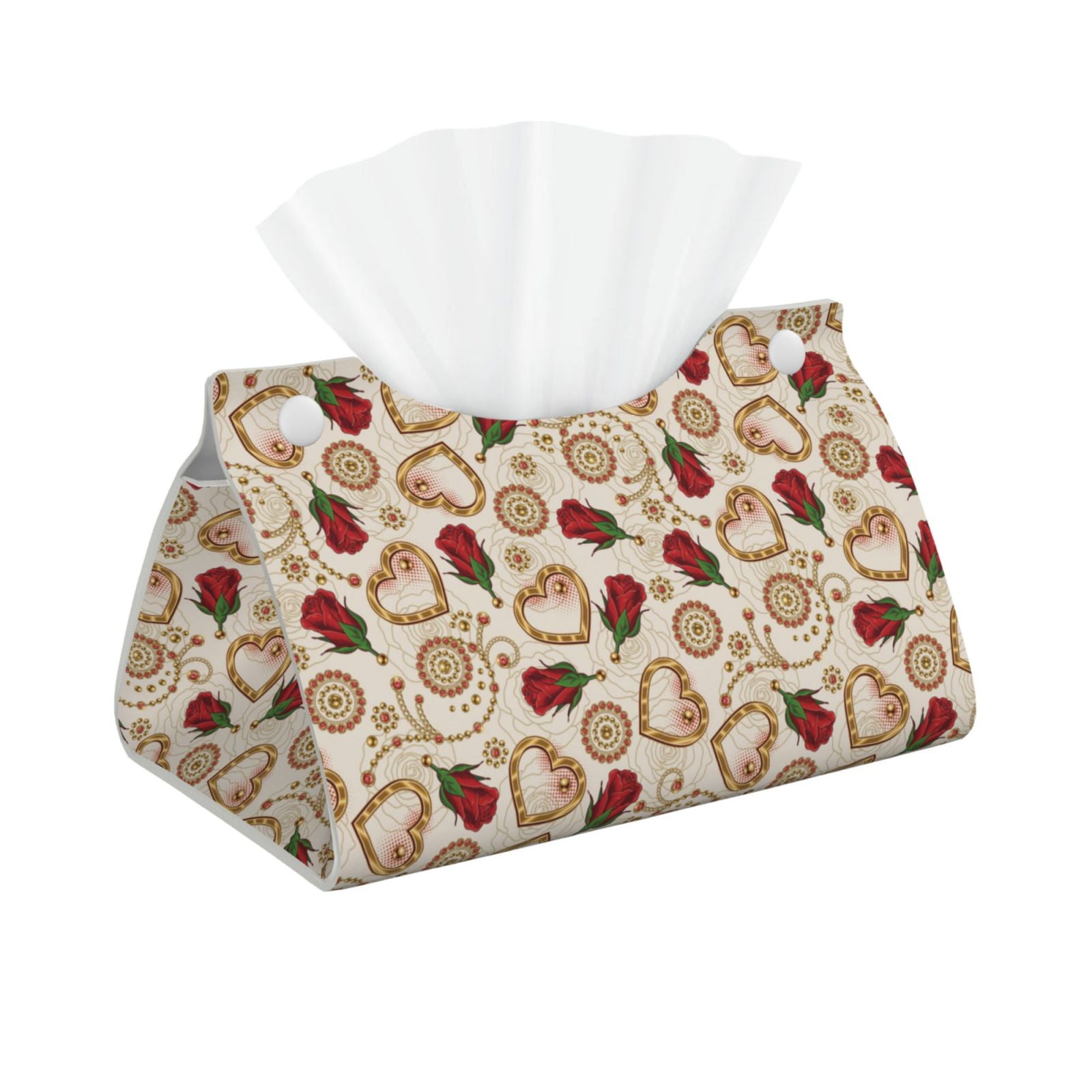 Leather Tissue Box Cover - Valentine's Day Rose Long PVC Tissue Box ...