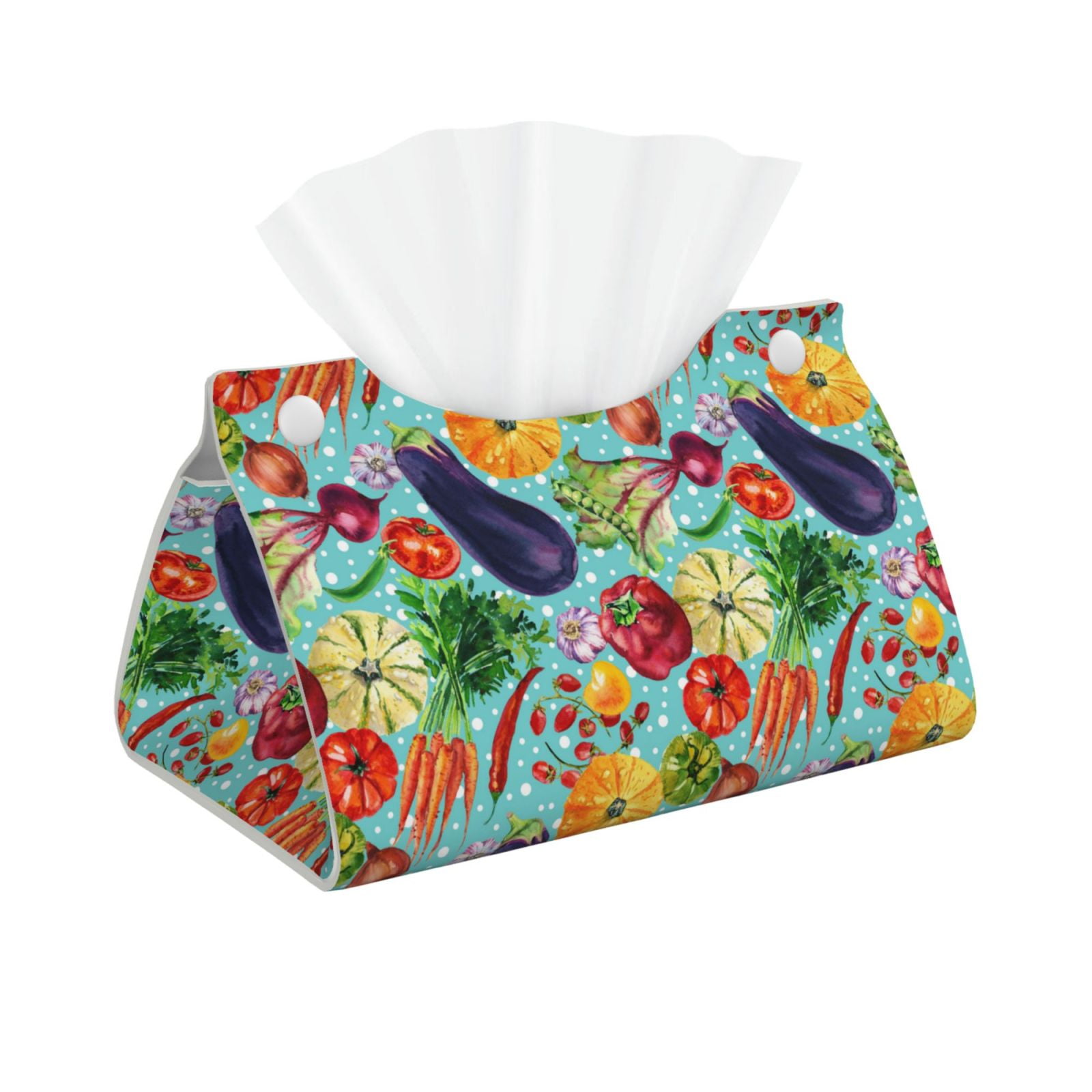 Leather Tissue Box Cover - Vegetable (2) Long PVC Tissue Box Holder for ...