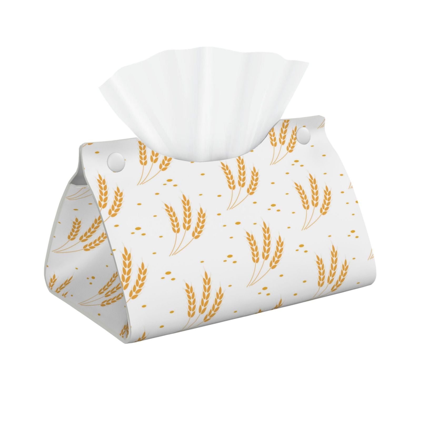 Leather Tissue Box Cover - Wheat Long PVC Tissue Box Holder for Dining ...