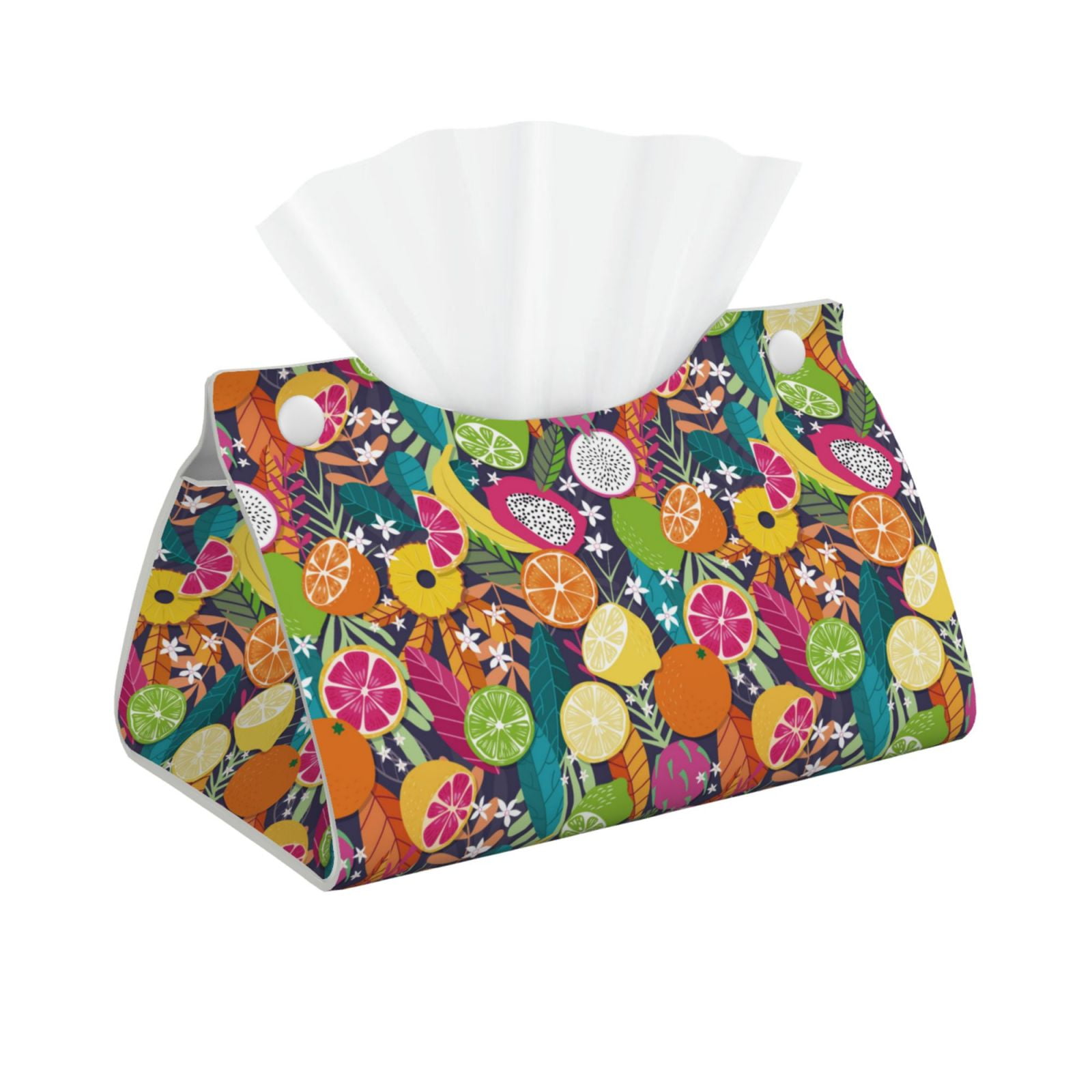 Leather Tissue Box Cover - Yuzu dragon fruit Long PVC Tissue Box Holder ...