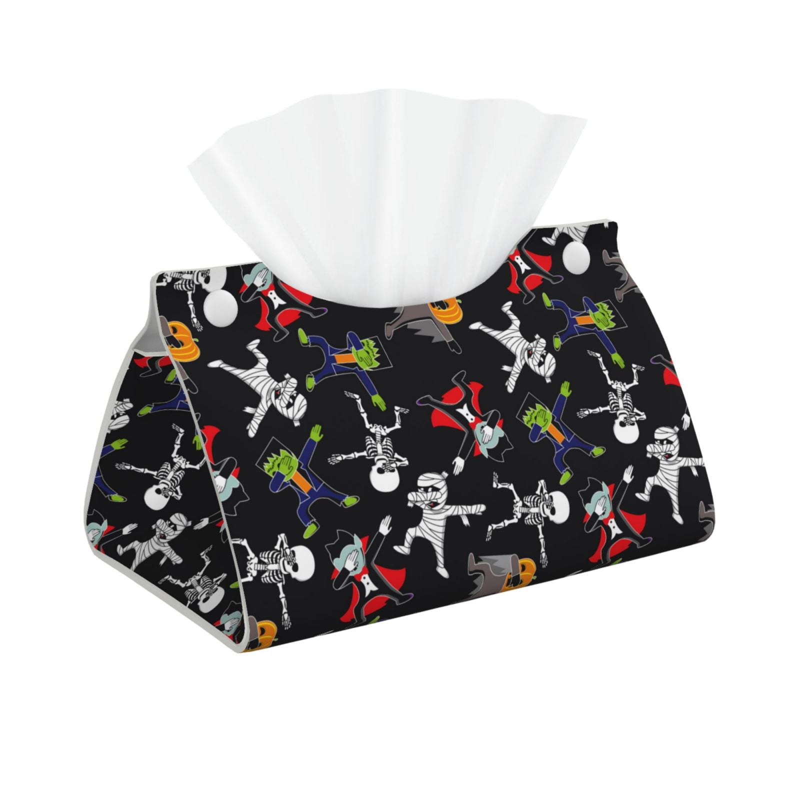 Leather Tissue Box Cover - Zombie Mummy Skeleton Long PVC Tissue Box ...