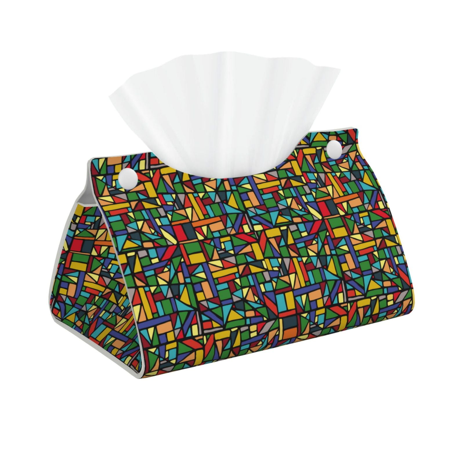 Leather Tissue Box Cover - abstract colorful print B Long PVC Tissue ...