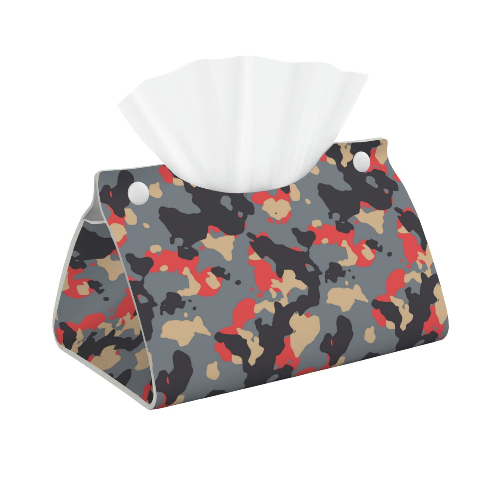 Leather Tissue Box Cover - black Camouflage red Long PVC Tissue Box ...