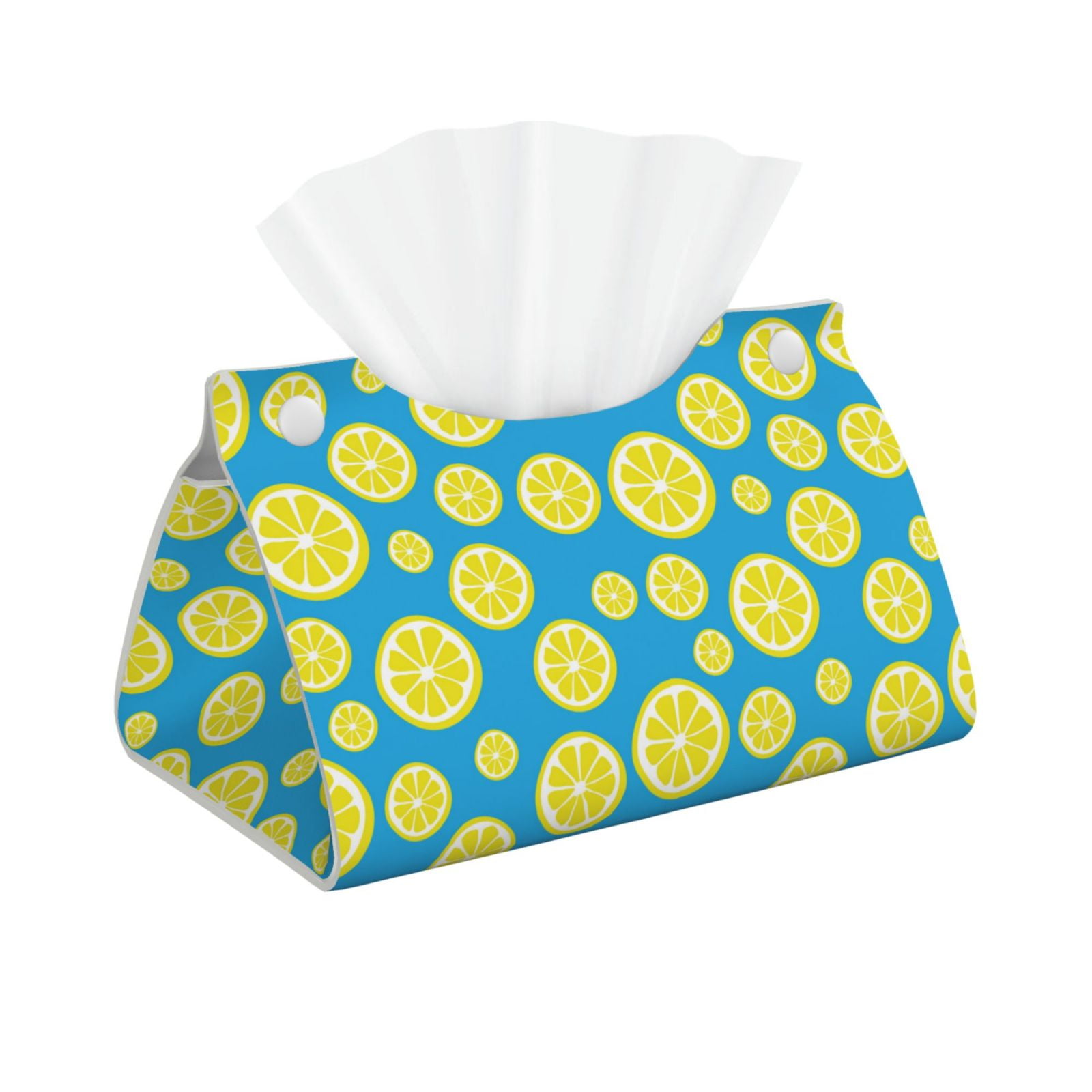 Leather Tissue Box Cover - blue Lemon Long PVC Tissue Box Holder for ...