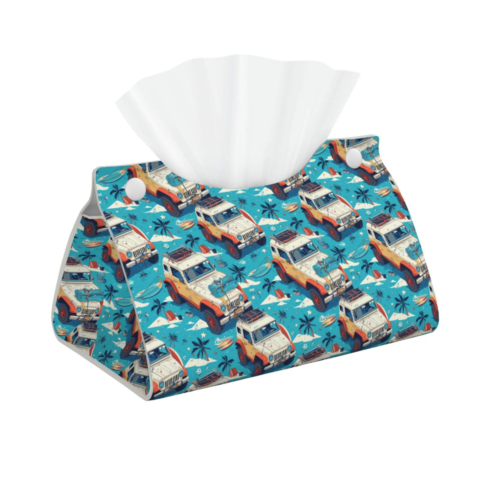 Leather Tissue Box Cover - coconut tree travel SUV Long PVC Tissue Box ...