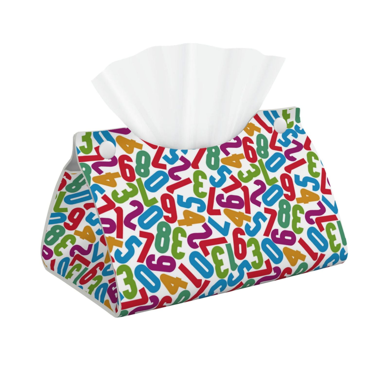 Leather Tissue Box Cover - color Math Print Long PVC Tissue Box Holder ...