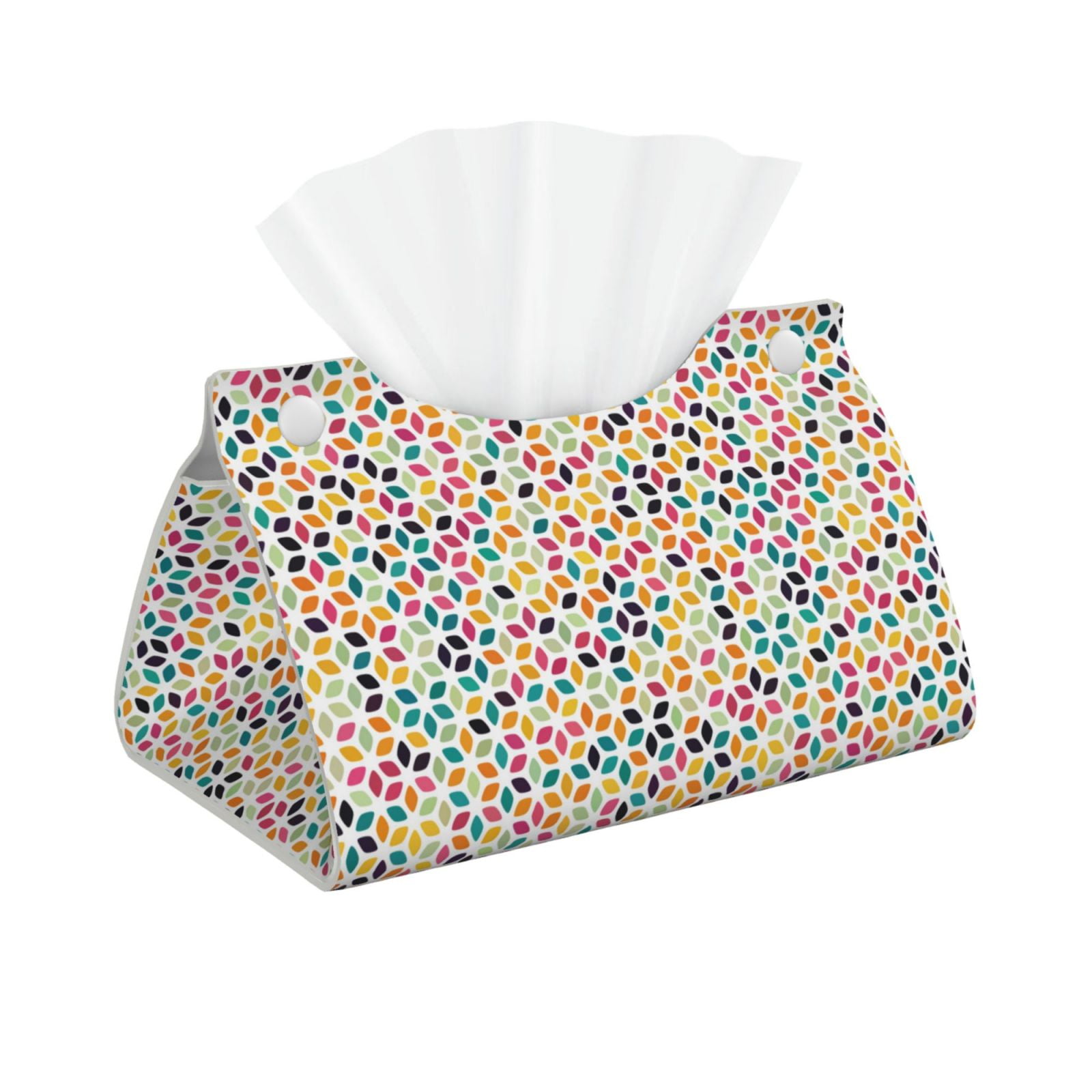 Leather Tissue Box Cover - colorful spot printA Long PVC Tissue Box ...