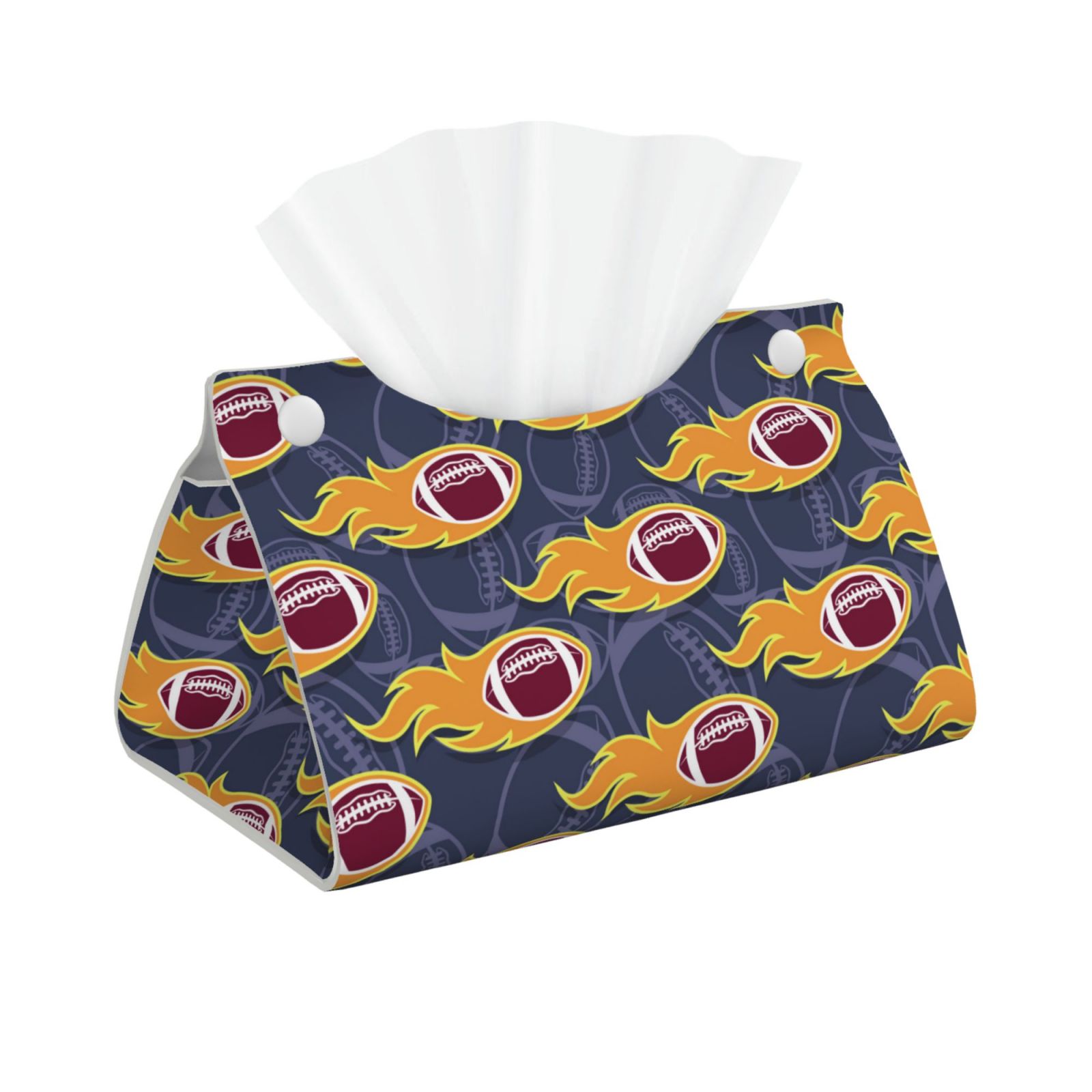 Leather Tissue Box Cover - cool American football navyblue Long PVC ...