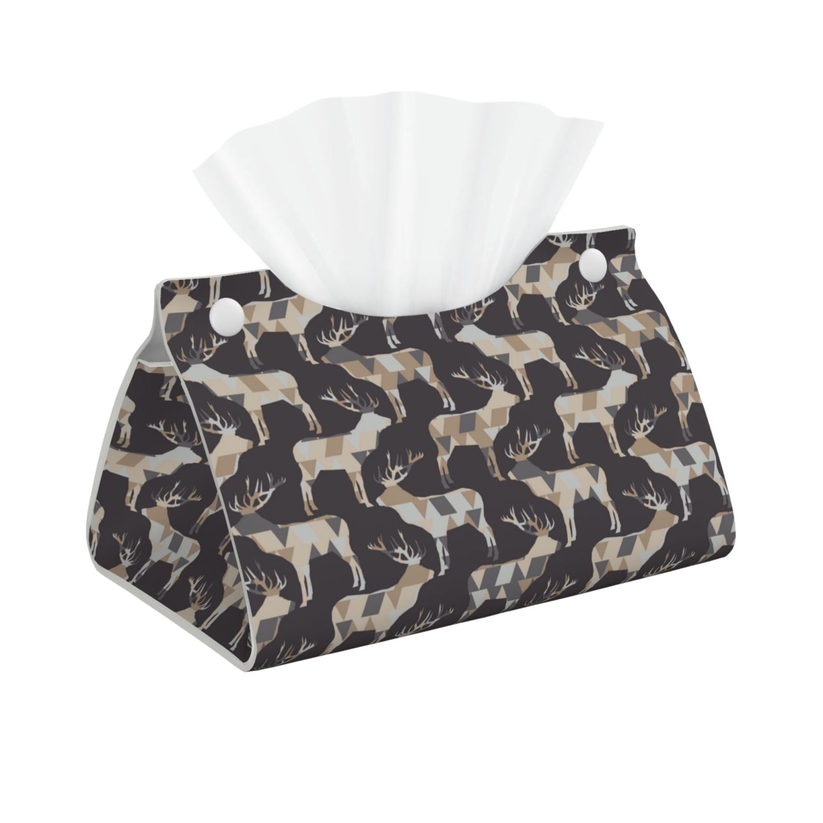 Leather Tissue Box Cover - cool moose elk black Long PVC Tissue Box ...