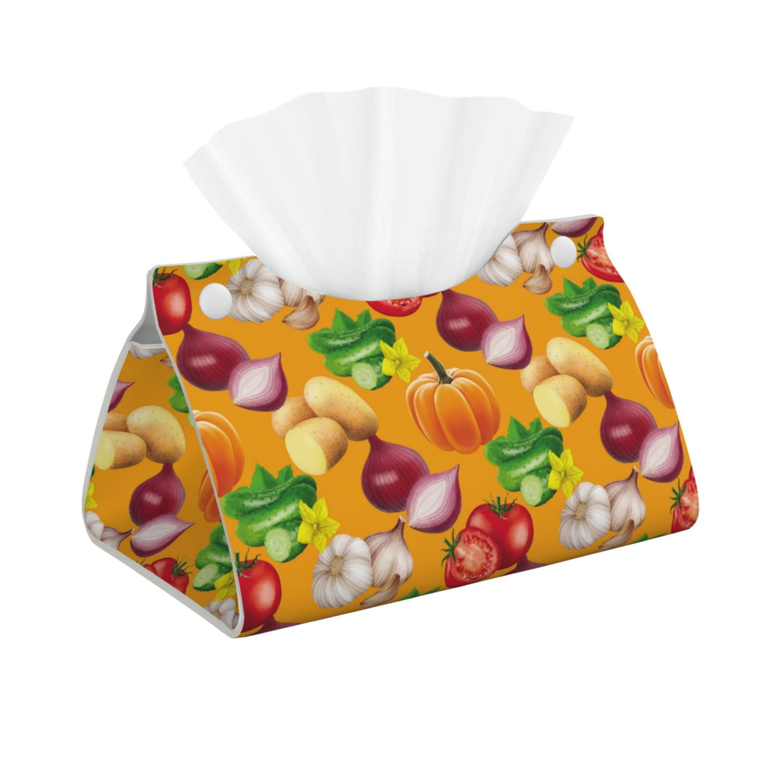 Leather Tissue Box Cover - cucumber onion Potato Long PVC Tissue Box ...