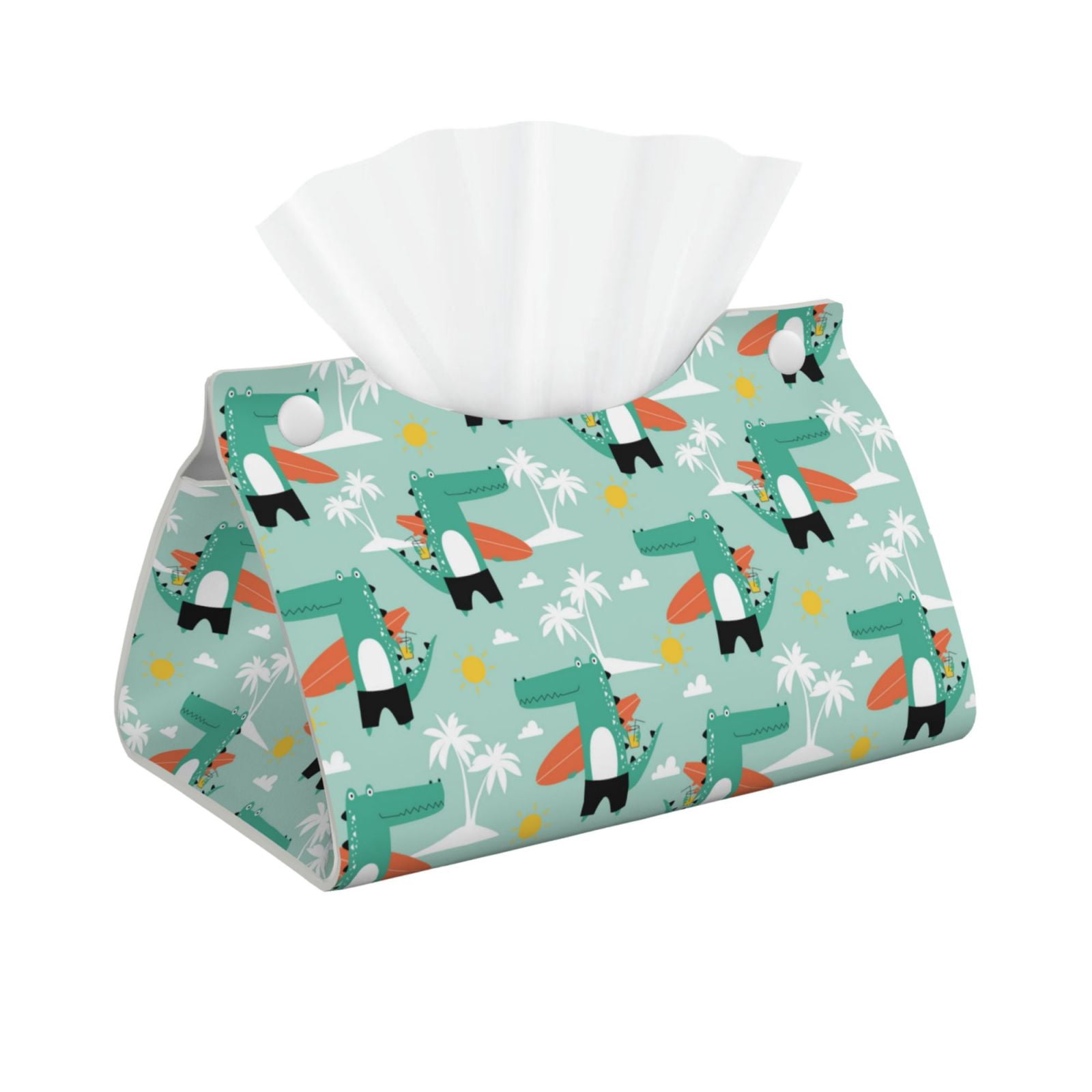 Leather Tissue Box Cover - cute crocodile pattern Long PVC Tissue Box ...