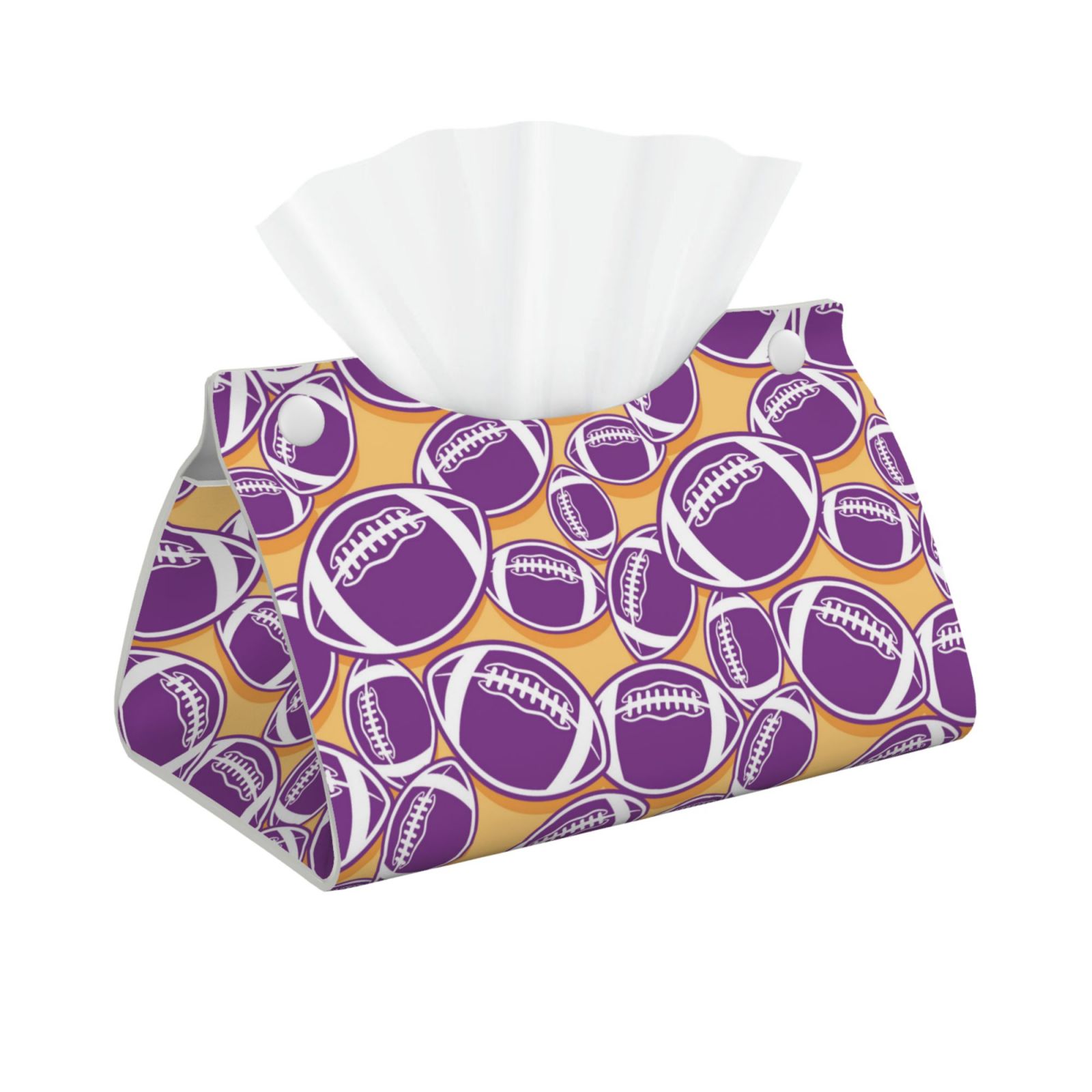 Leather Tissue Box Cover - cute purple American football Long PVC ...