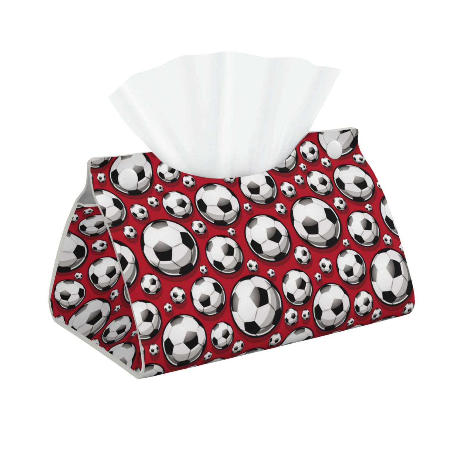 Leather Tissue Box Cover - football soccer ball red Long PVC Tissue Box ...